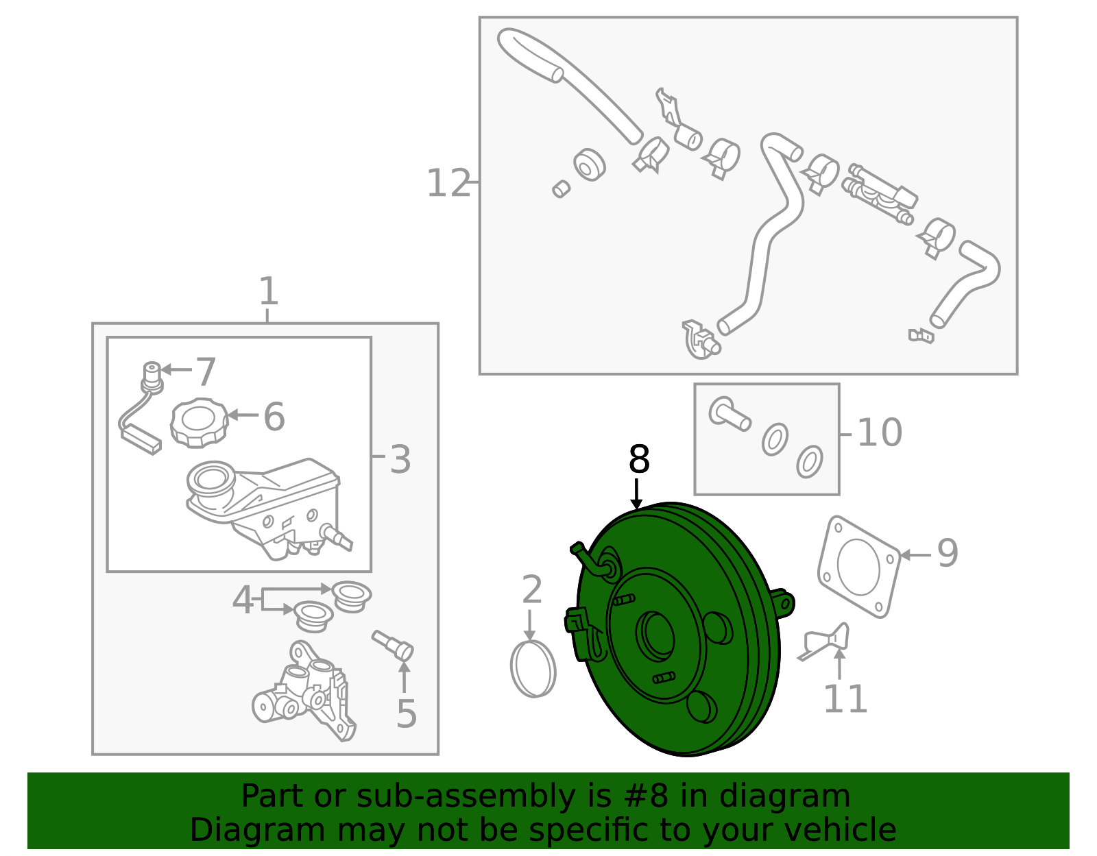 OEM Power Brake Booster - Brake Assist Replacement for Hyundai ...