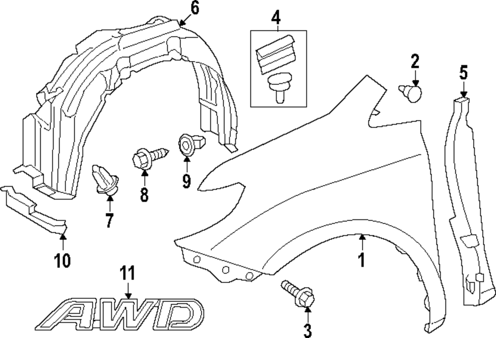 2013-2020 Toyota Sienna Fender Extension 53813-45011 | Toyota Parts Center