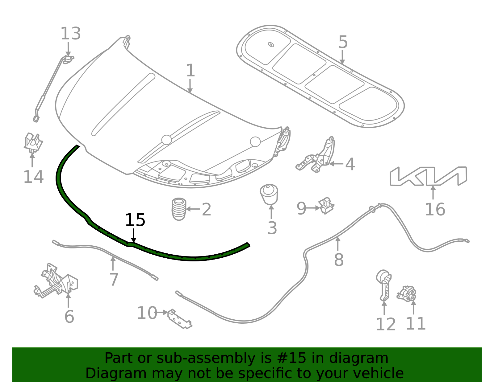 86455-R0000 - Front Weather-Strip 2022-2026 Kia Carnival | Kia.Parts Store