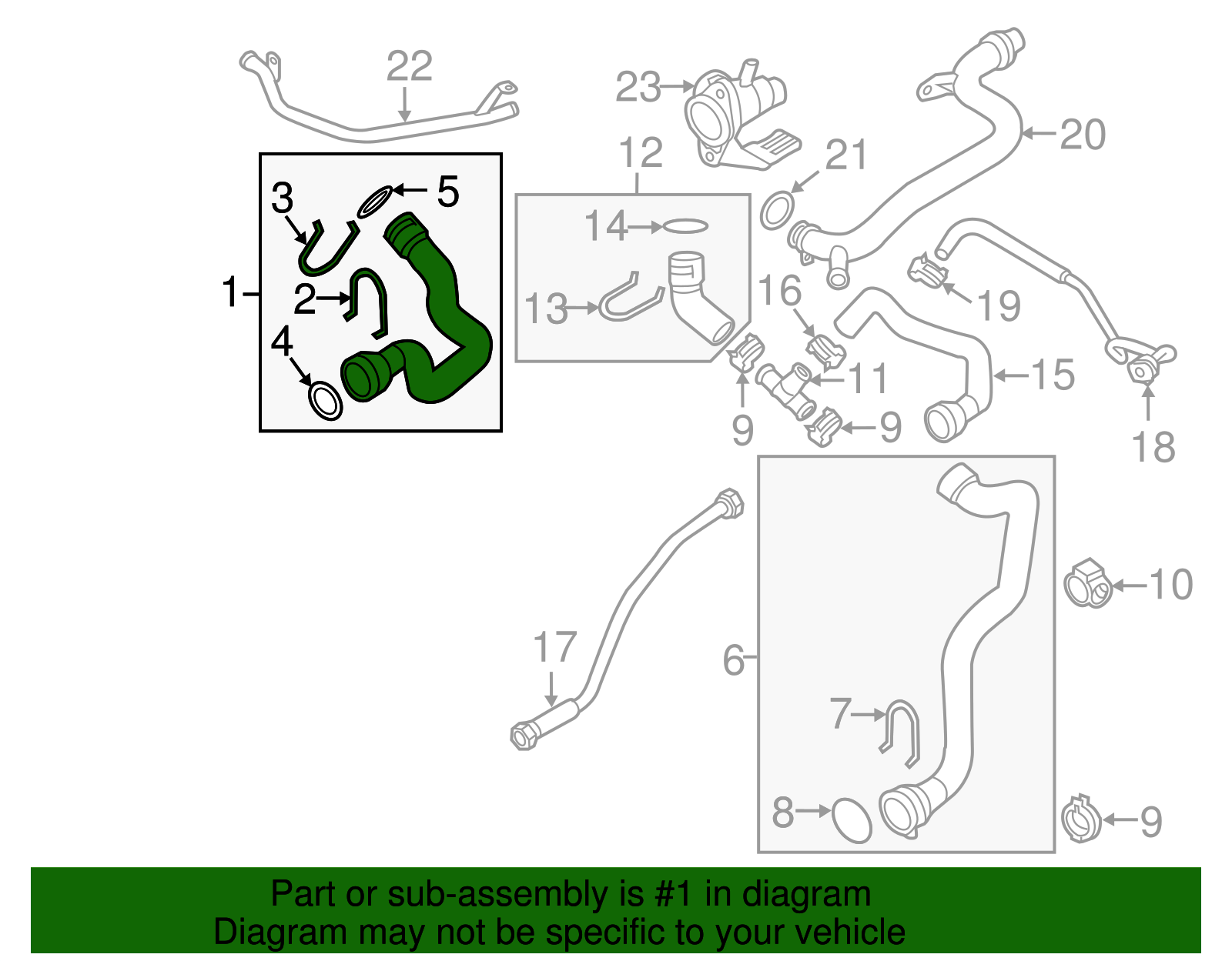 8R0-121-101 - Upper Hose 2011-2014 Audi Q5 | Audi OEM Parts
