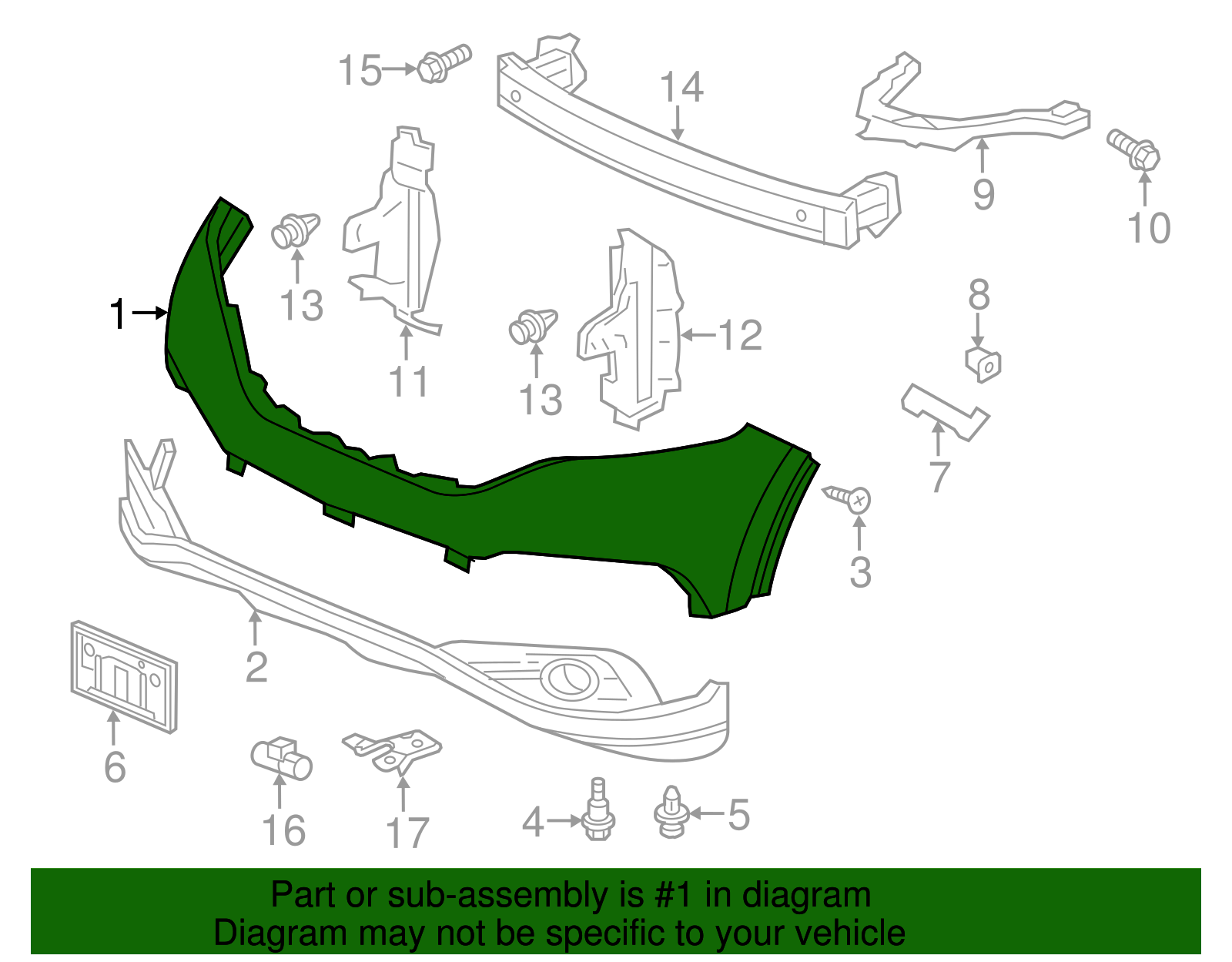 OEM 2012-2014 Honda CR-V Bumper Cover 04711-T0A-A90ZZ | Honda ...