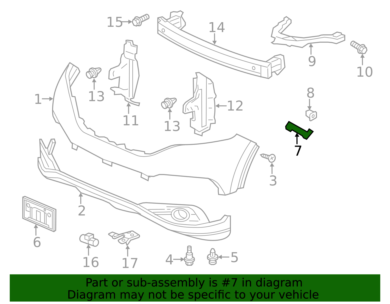 71198-T0A-A01 - Spacer L Front Bumper Side - 2012-2016 Honda CR-V ...