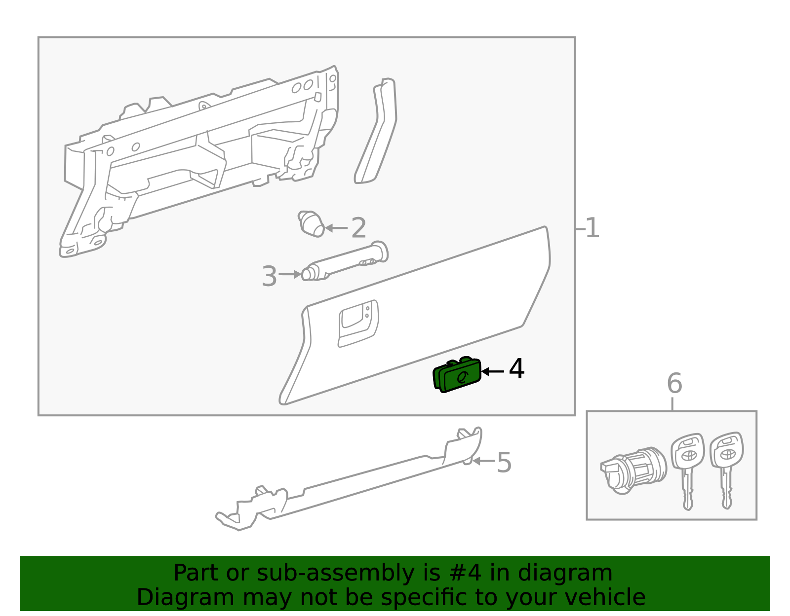 55560-06010-C0 - Glove Box Latch - 2013-2017 Toyota | OEM Genuine ...