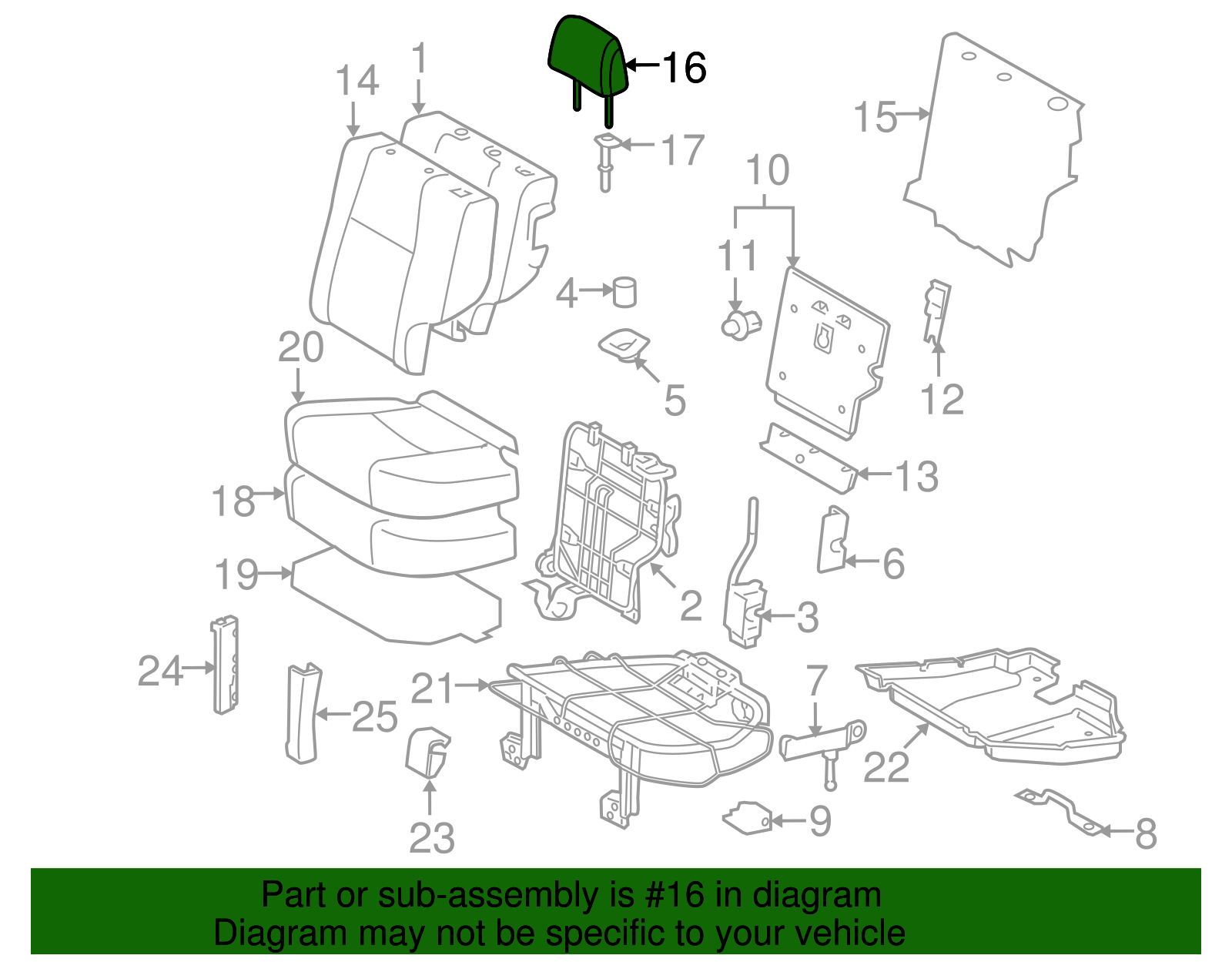 71950-35021-B1 - 2010-2013 Toyota 4Runner - Headrest | Nucar Toyota Parts