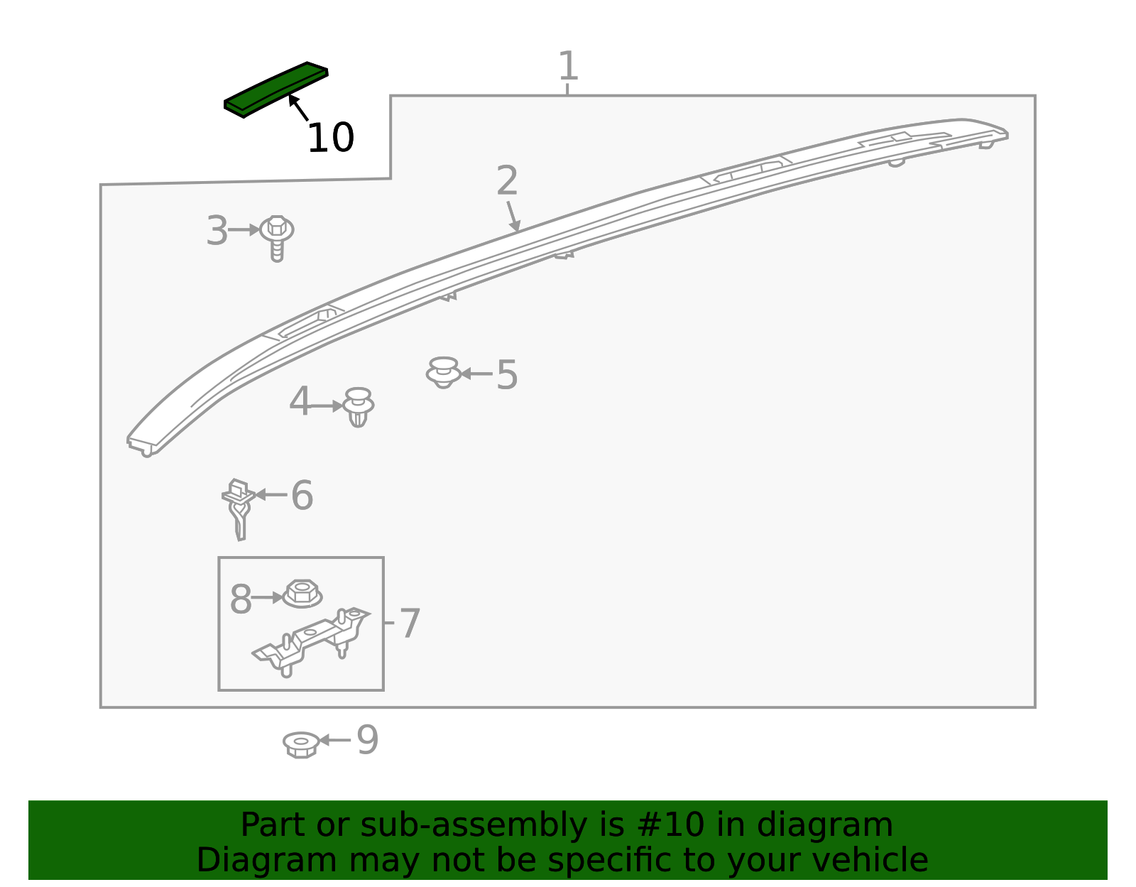 Roof Luggage Carrier Side Rail Cap 75633-0A040 | Toyota Parts Center