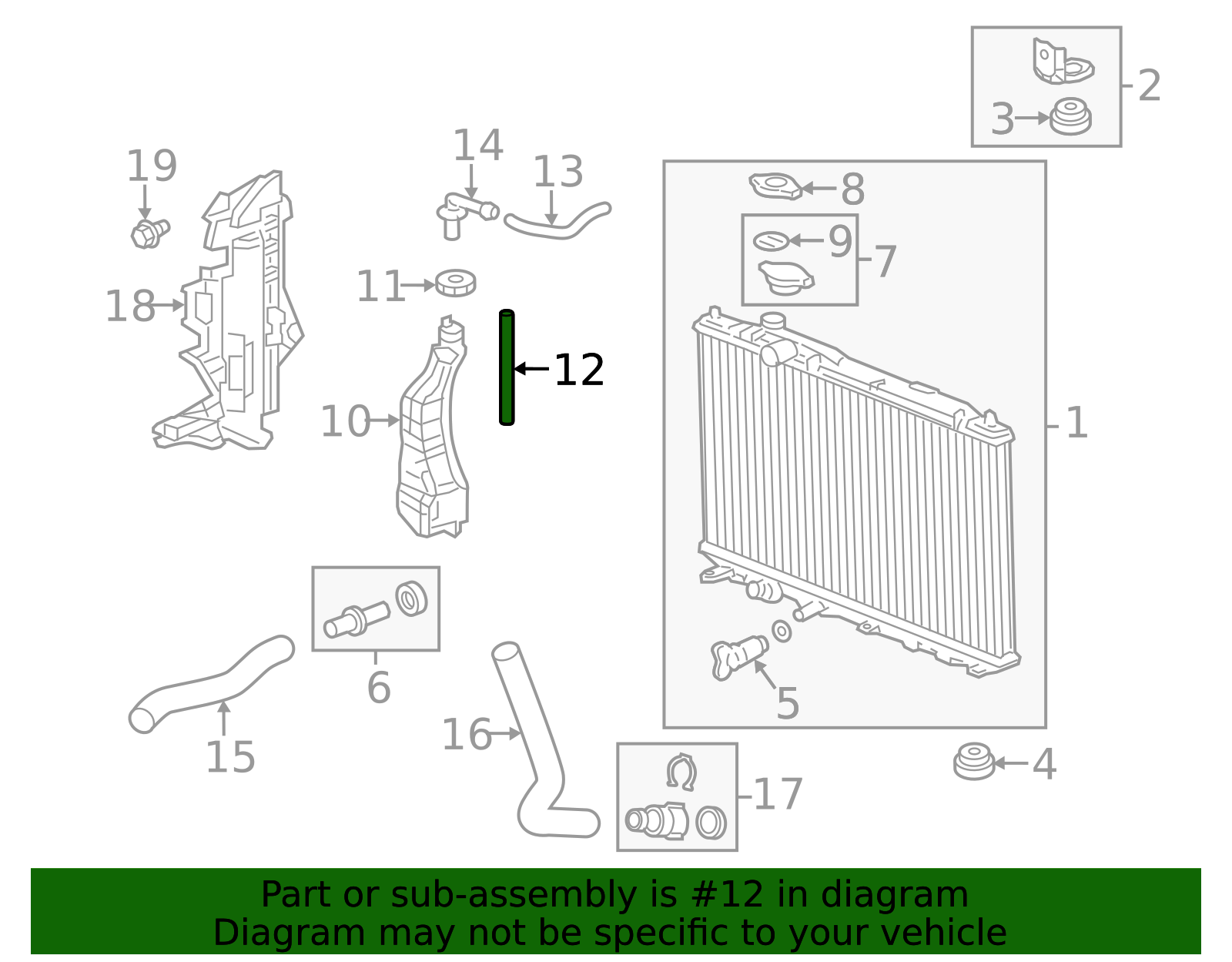 19103-R1A-A00 - Engine Coolant Reservoir Hose 2012-2015 Honda Civic ...