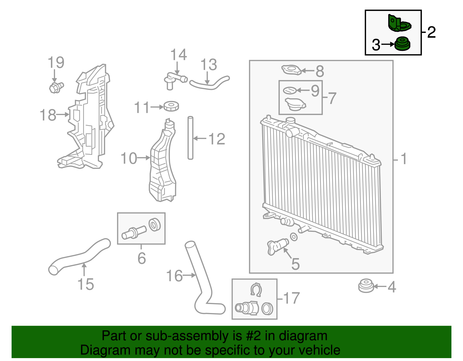 74171-TR0-A00ZZ - 2012-2015 Honda Civic - Bracket Radiator Mounting ...