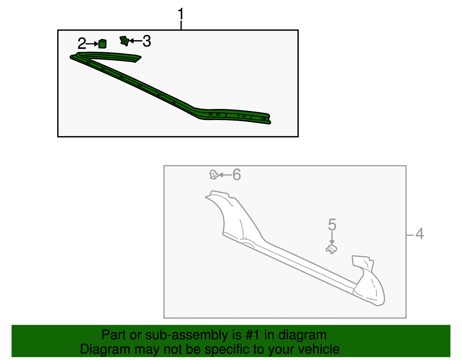OEM GM Upper Molding For 2001-2005 Pontiac Aztek - Part No. 10307472 ...