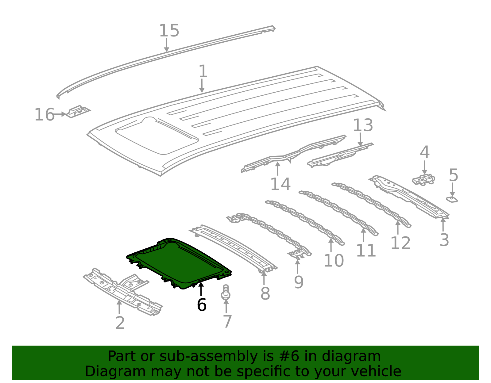 Genuine Official Toyota Sunroof Reinforced part# 63104-08020 for 2011 ...