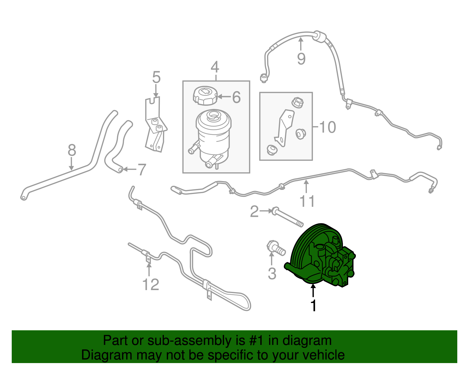57100-1U000 - Power Steering Pump 2011-2013 Kia Sorento | Kia.Parts Store