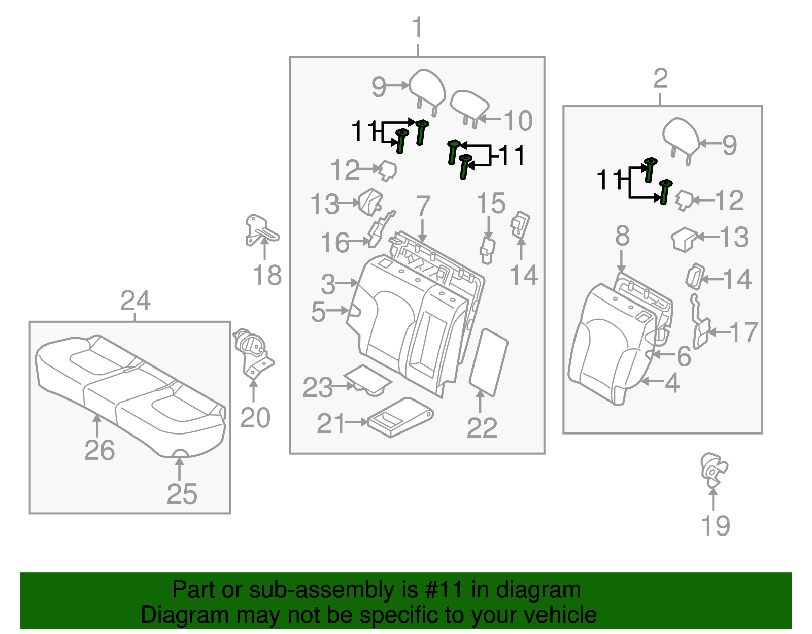 Hyundai - 89721-2S000-9P - Headrest Guide - 2010-2015 Hyundai Tucson ...