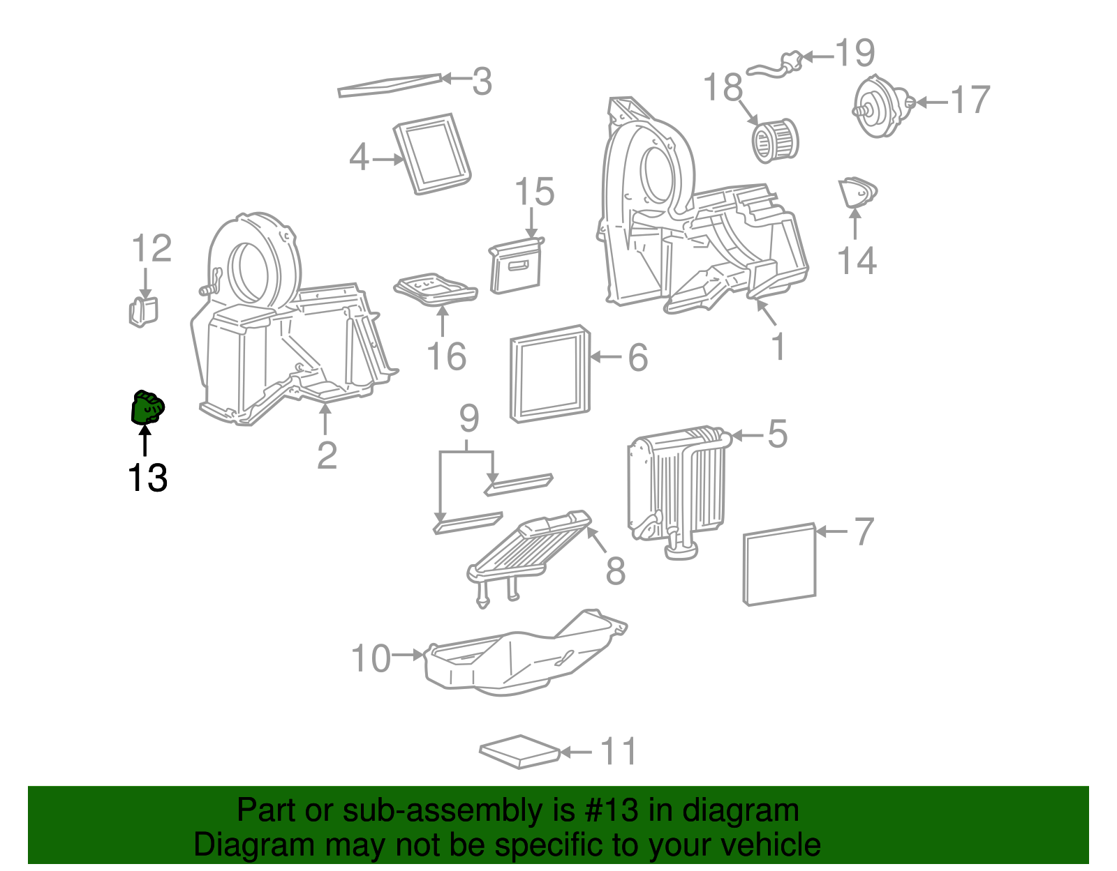 1996-2025 GM Heating and Air Conditioning Panel Mode Door Actuator ...