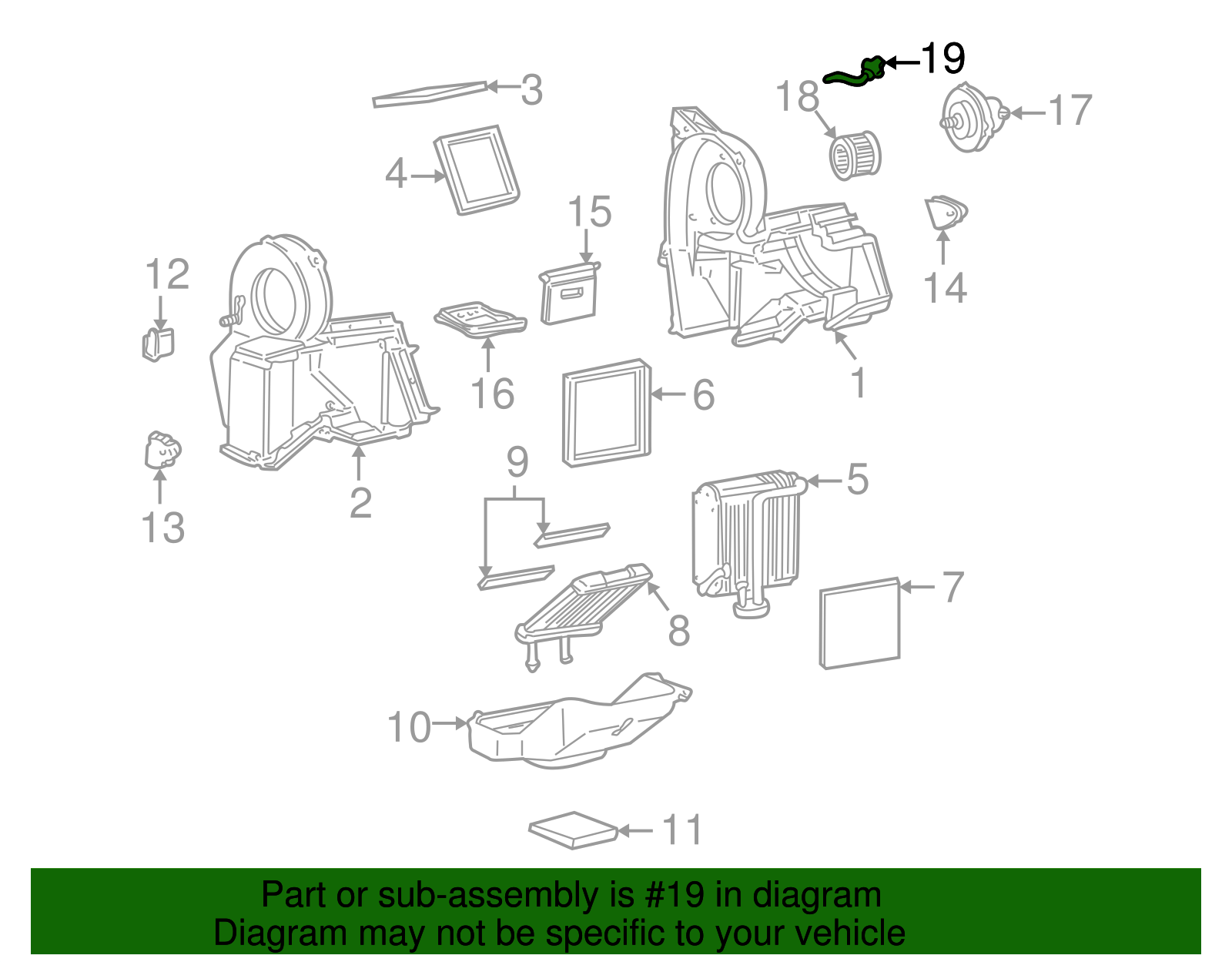 1996-2025 GM Auxiliary HVAC Heater Blower Motor Cooling Tube 52469545 ...