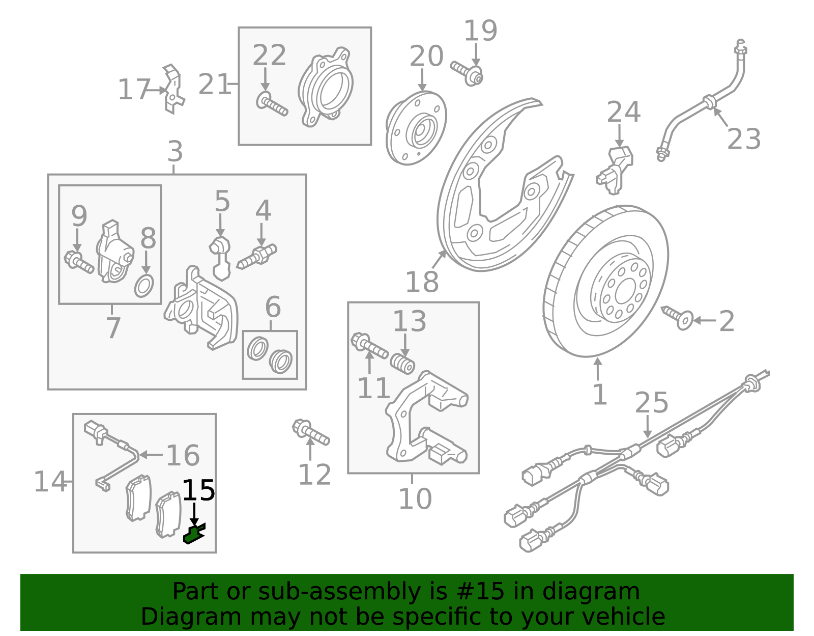 8R0-615-231 - Genuine Audi Brake Pads Plate 8R0615231 OEM 2011-2015 ...