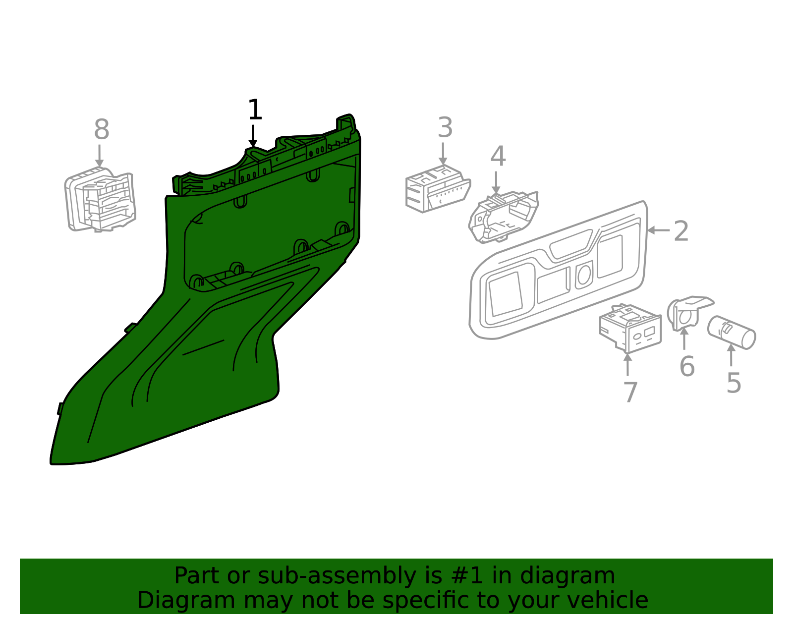 2019-2023 Chevrolet Console Trim Panel 23388100 | GM Parts Center