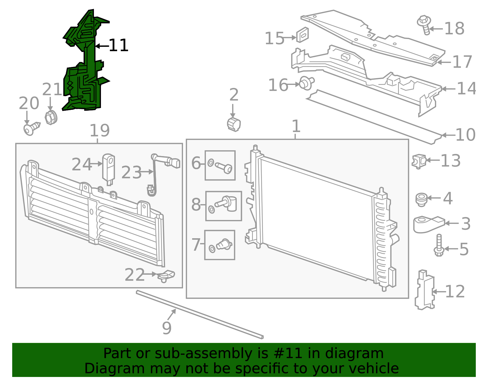 39138067 - High-Quality Passenger Side Radiator Air Baffle for 2016 ...