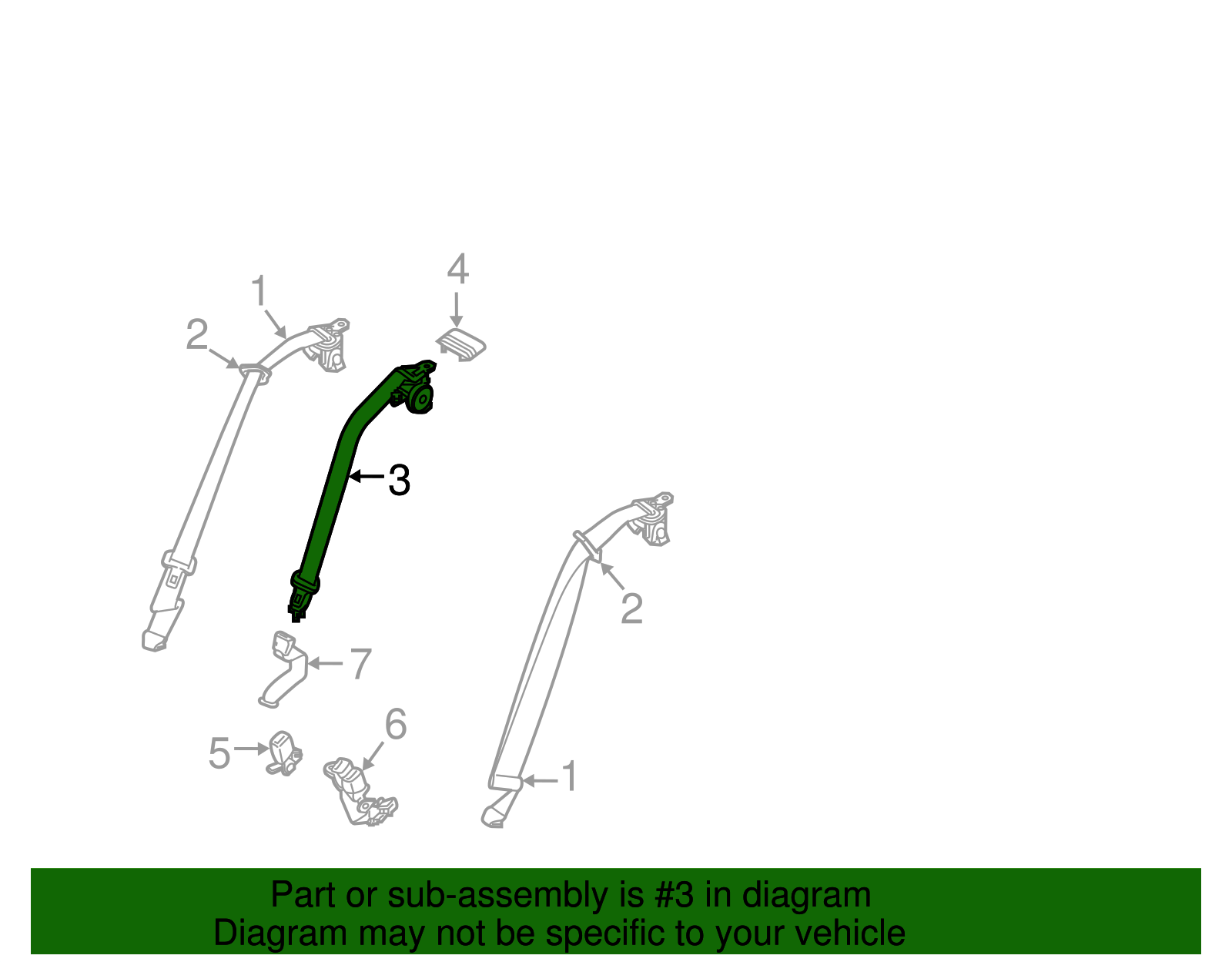 88854-4HB5C - Center Belt Assembly 2014-2017 Infiniti Q50 | Infiniti of ...