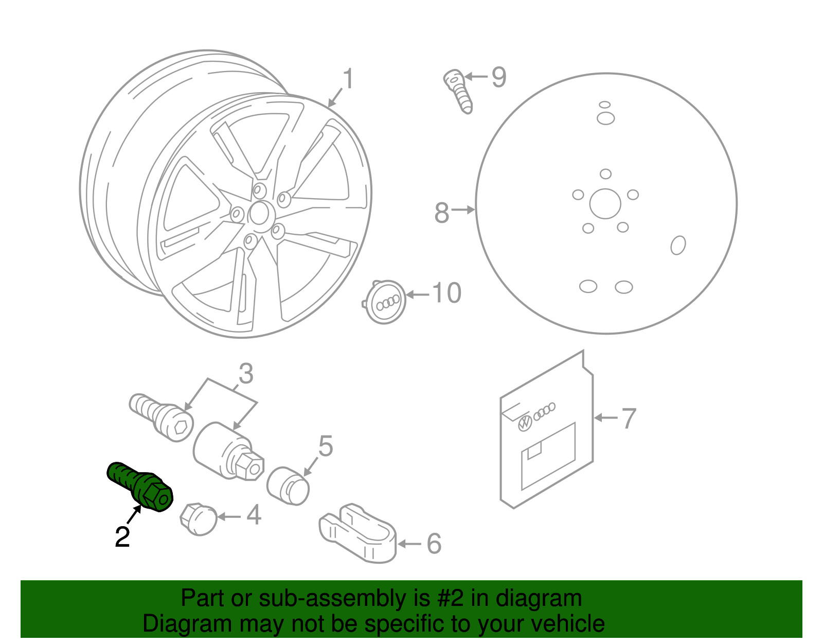 2009-2025 Audi Wheel Bolt 8R0-601-295 | OEM Parts Online
