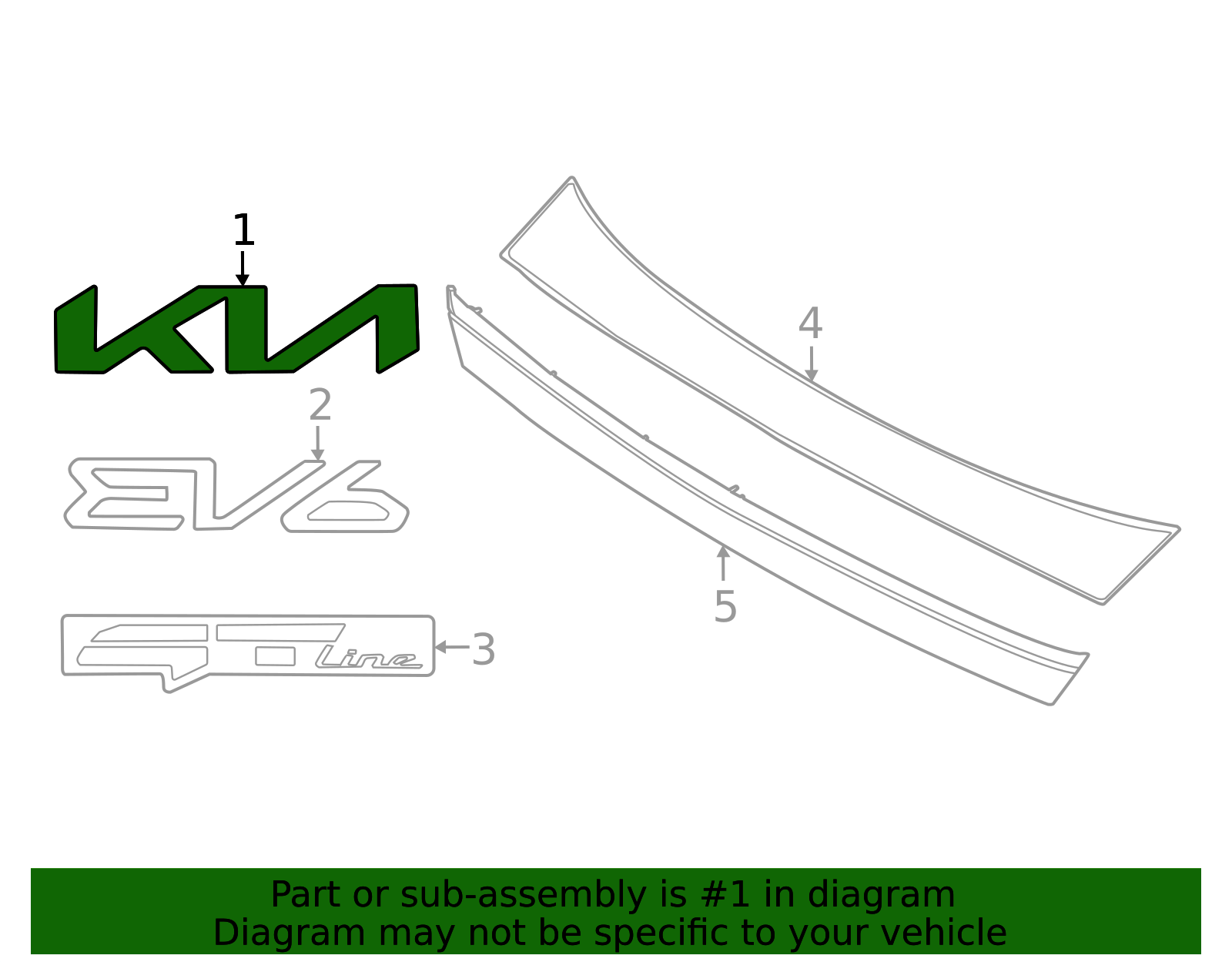 86305-CV000 - Nameplate 2022-2025 Kia EV6 | Kia.Parts Store