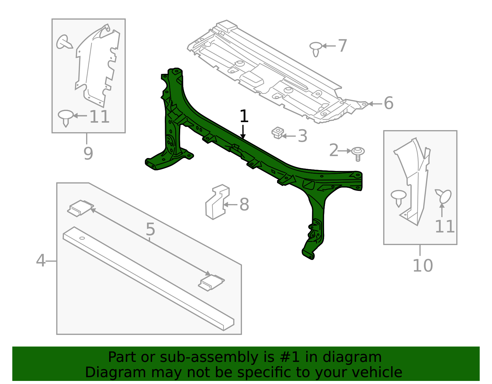 Genuine OEM Ford Part - Radiator Support ML3Z-16138-A | Genuine OEM ...