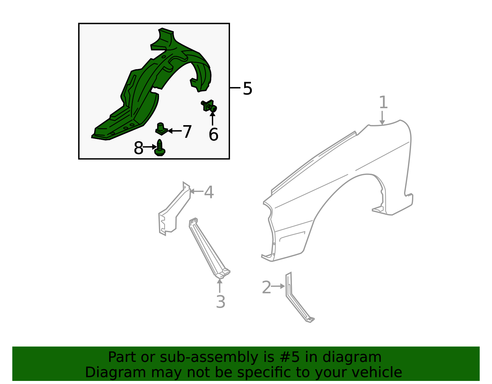 0K2N1-56141 - Fender Liner 2002-2004 Kia Spectra | Kia.Parts Store