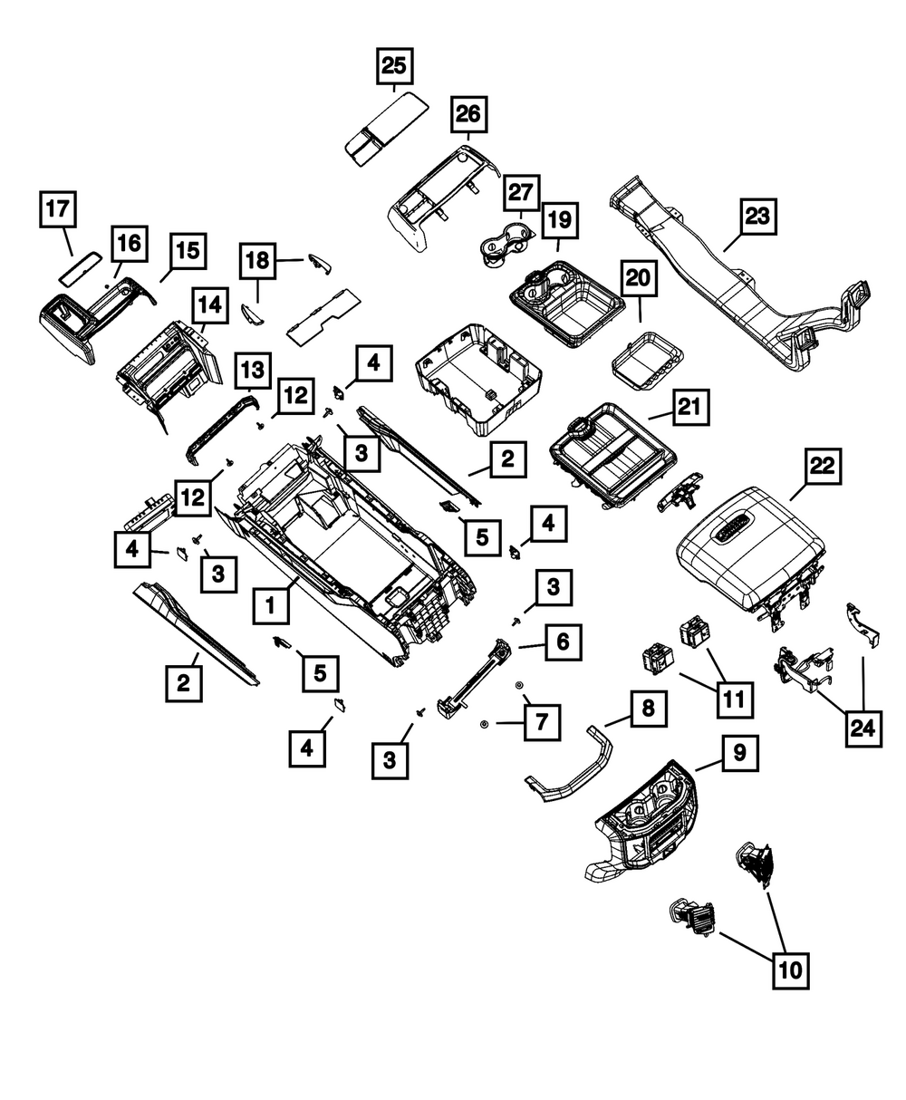 2019-2020 Ram Media Port Bezel 6SL24TX7AA | Prestige CDJR Parts