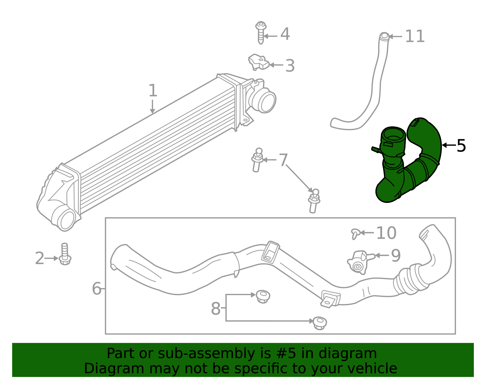 2017-2019 Ford | Inter-Cooler Hose | GV6Z-6C640-A | Walls' Ford Parts
