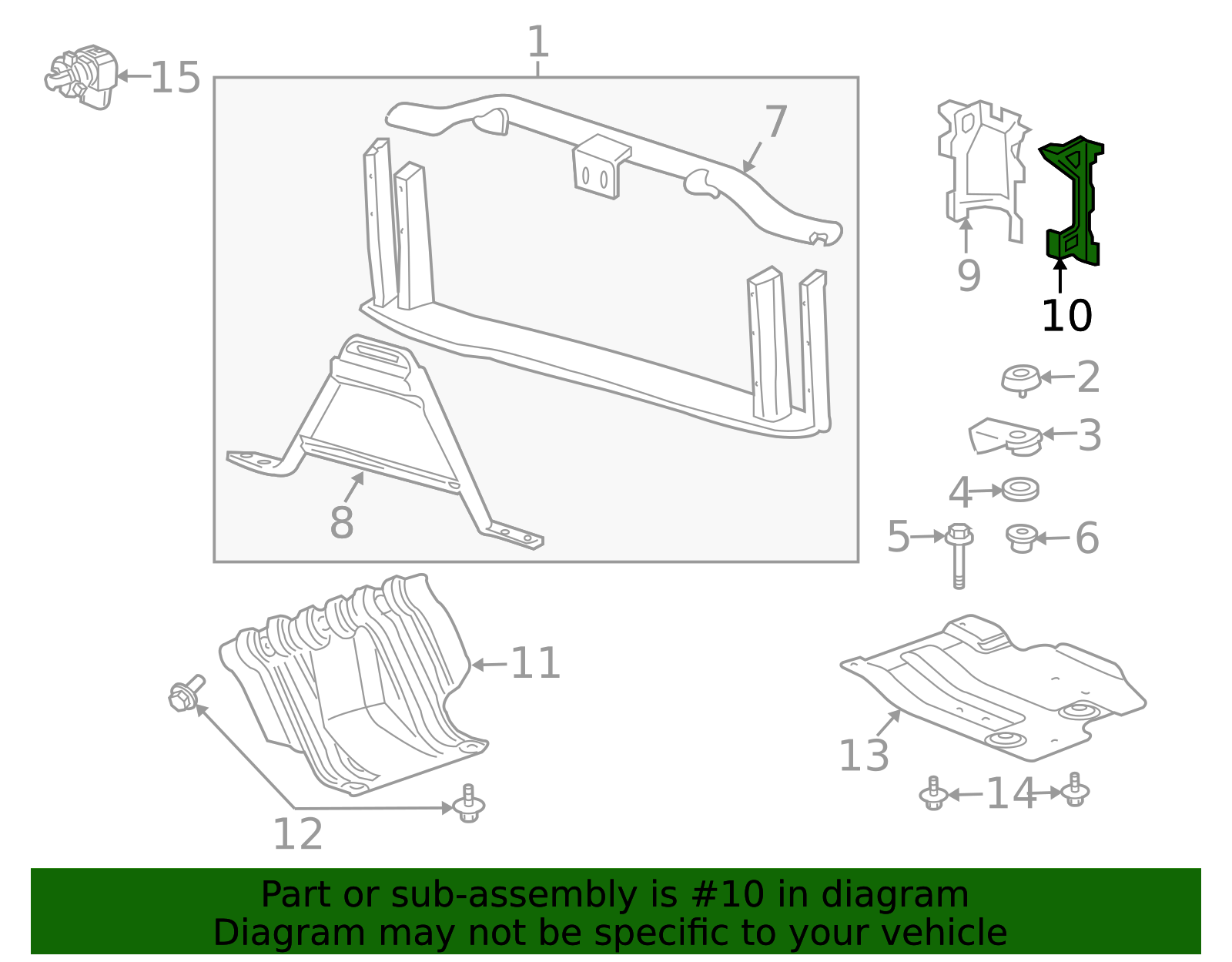 2007-2014 Chevrolet Driver Side Hood Stop Bumper Bracket 25804172 ...