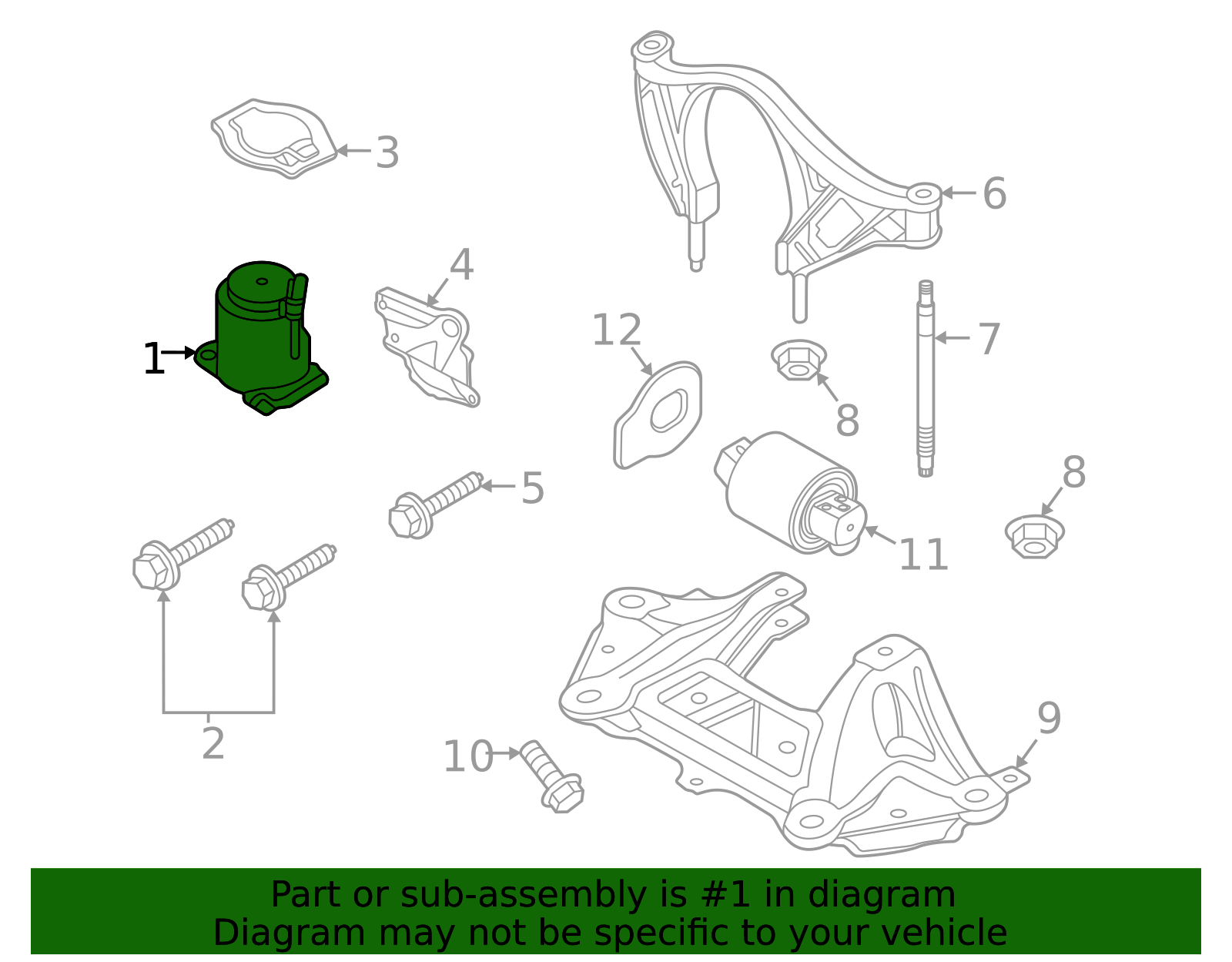 2020-2024 Porsche 911 Motor Mount 992-199-384-B | Porsche Marin