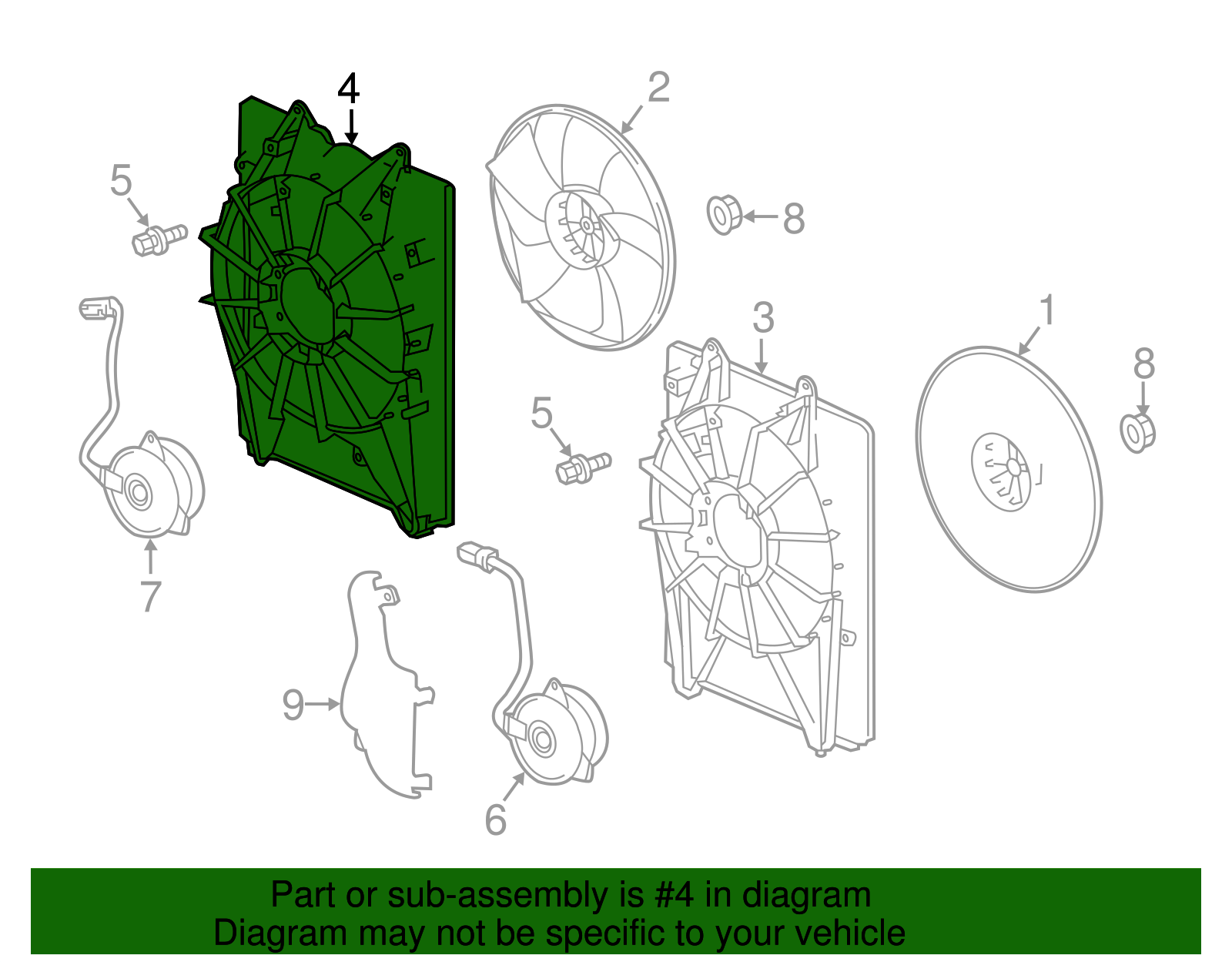 19015-5J6-A01 - Cooling Shroud 2016-2025 Honda | Honda Parts Online