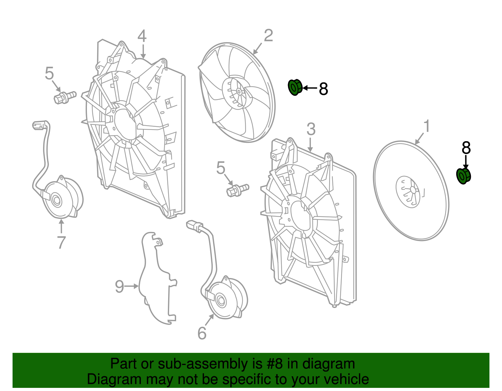 OEM 1995-2025 Honda Fan Blade Nut 90043-PD2-003 | Honda Automotive Parts