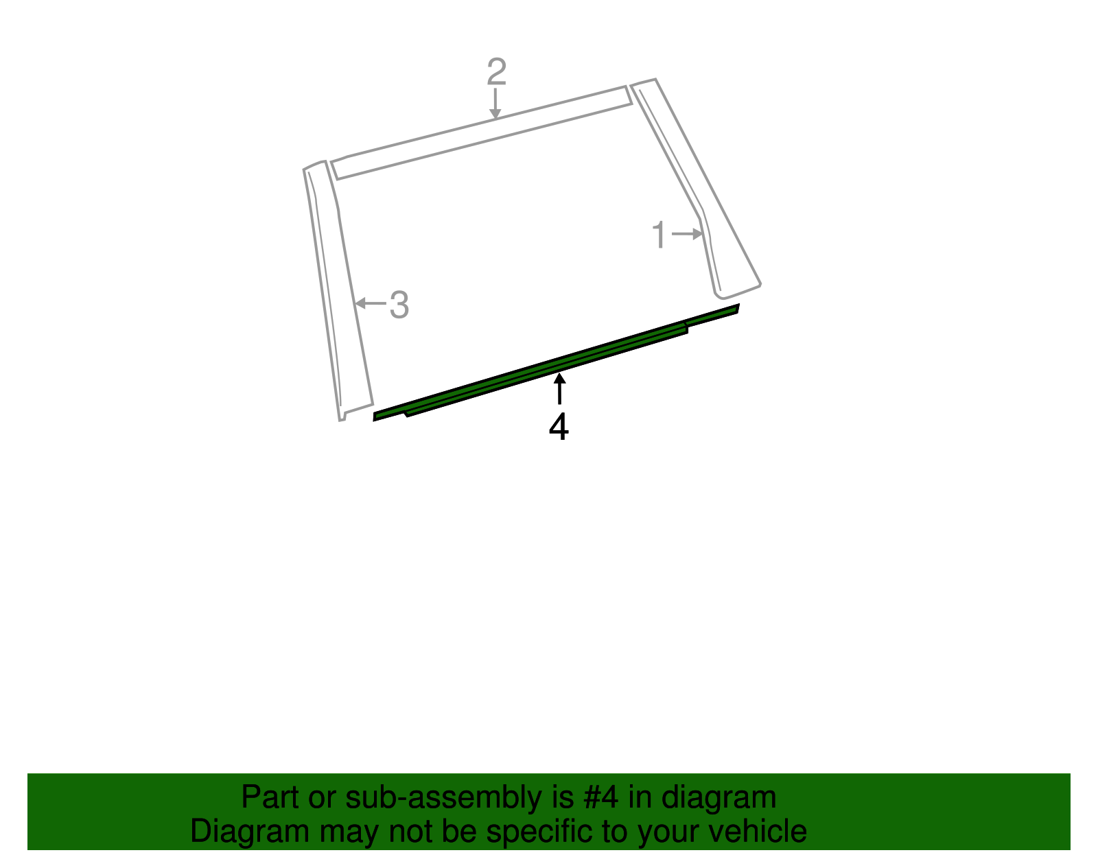 2011-2020 Toyota Sienna Door Belt Molding (Left, Rear) 68230-08020 ...