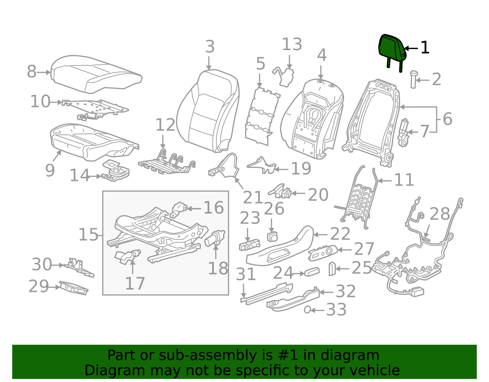 2019-2021 Buick Enclave Headrest 84564204 | Courtesy Parts