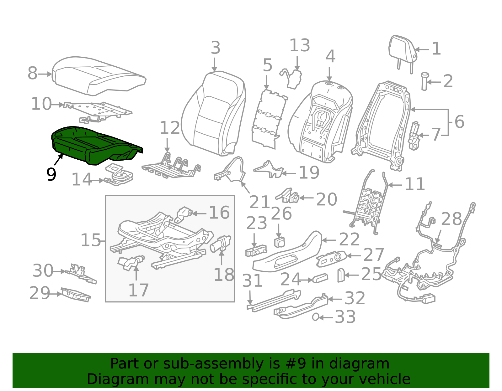 2022-2024 Buick Enclave Seat Cushion Pad 84825907 | Capital Chevy Parts