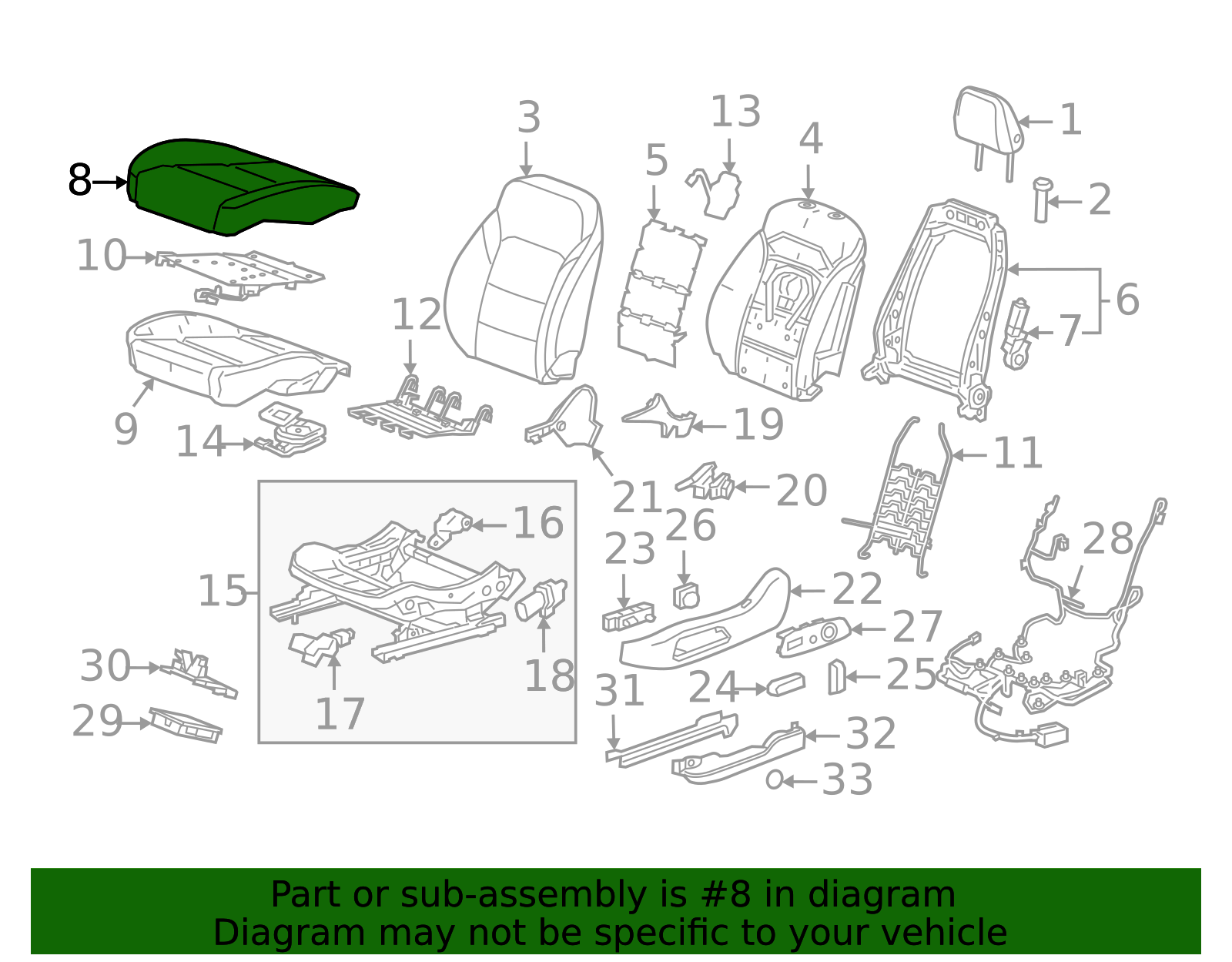 84964797 - 2019-2021 Buick Enclave - Black Driver Seat Cushion Cover ...