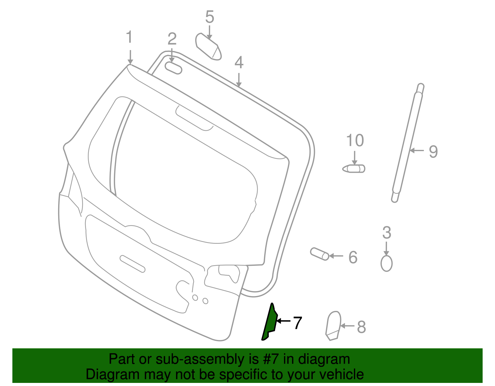Hyundai - 81739-27000 - Lift Gate Guide - 1997-2012 Hyundai | OEM ...