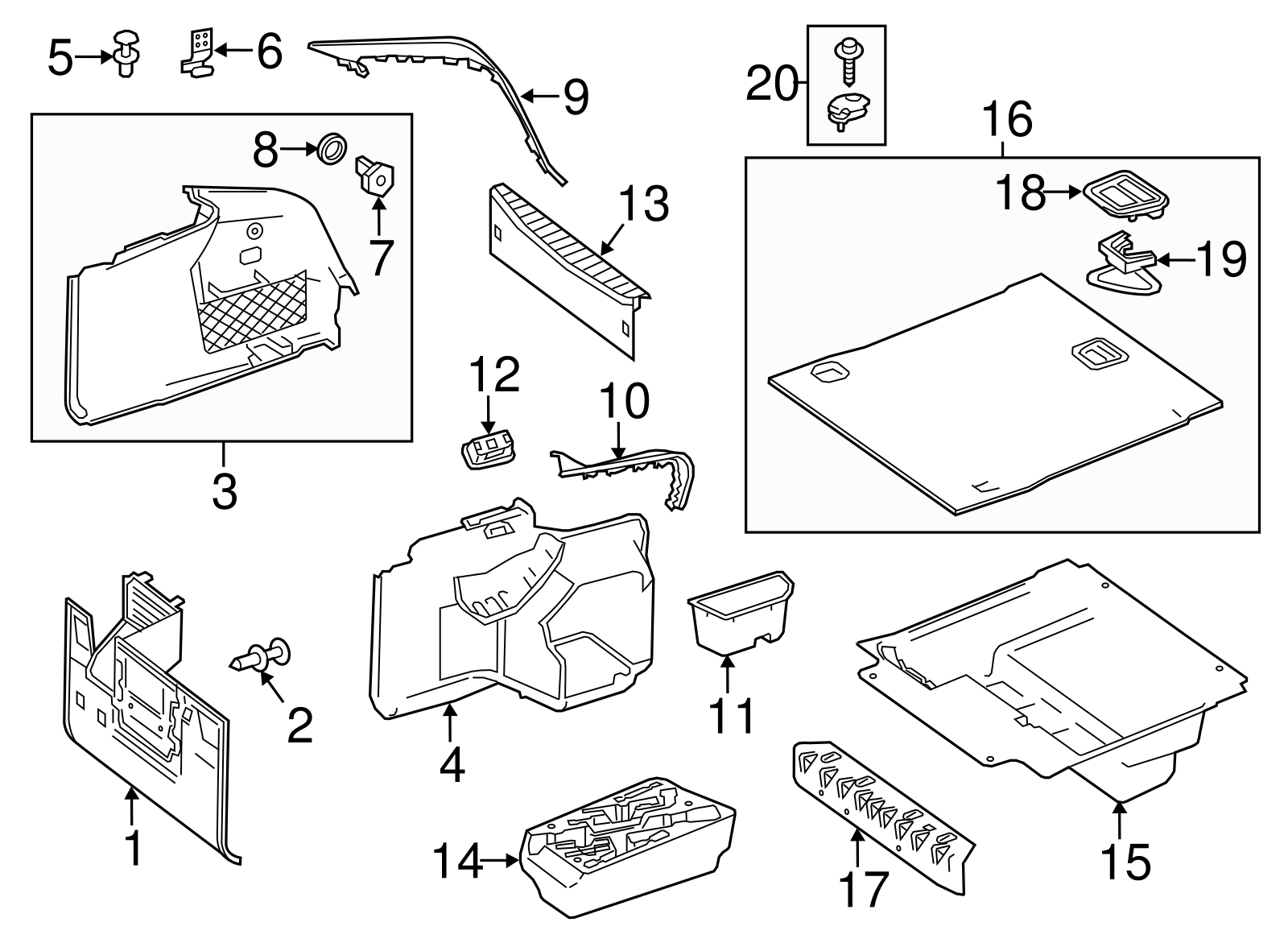 Trim, Load Compartment 222-690-15-04-9J36 | MB OEM Parts