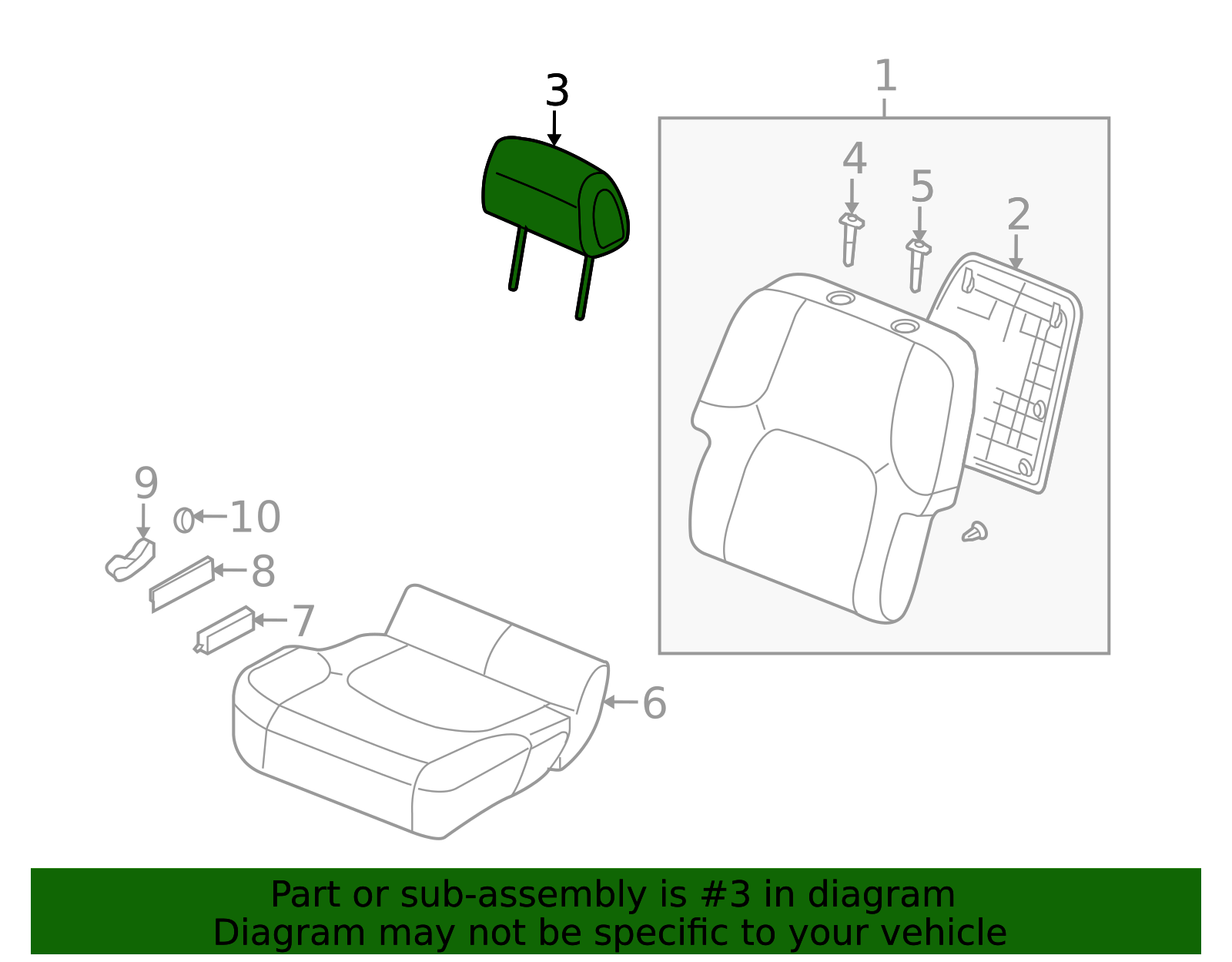 86400-ZZ44D - Headrest 2010-2019 Nissan Frontier | Official Nissan ...