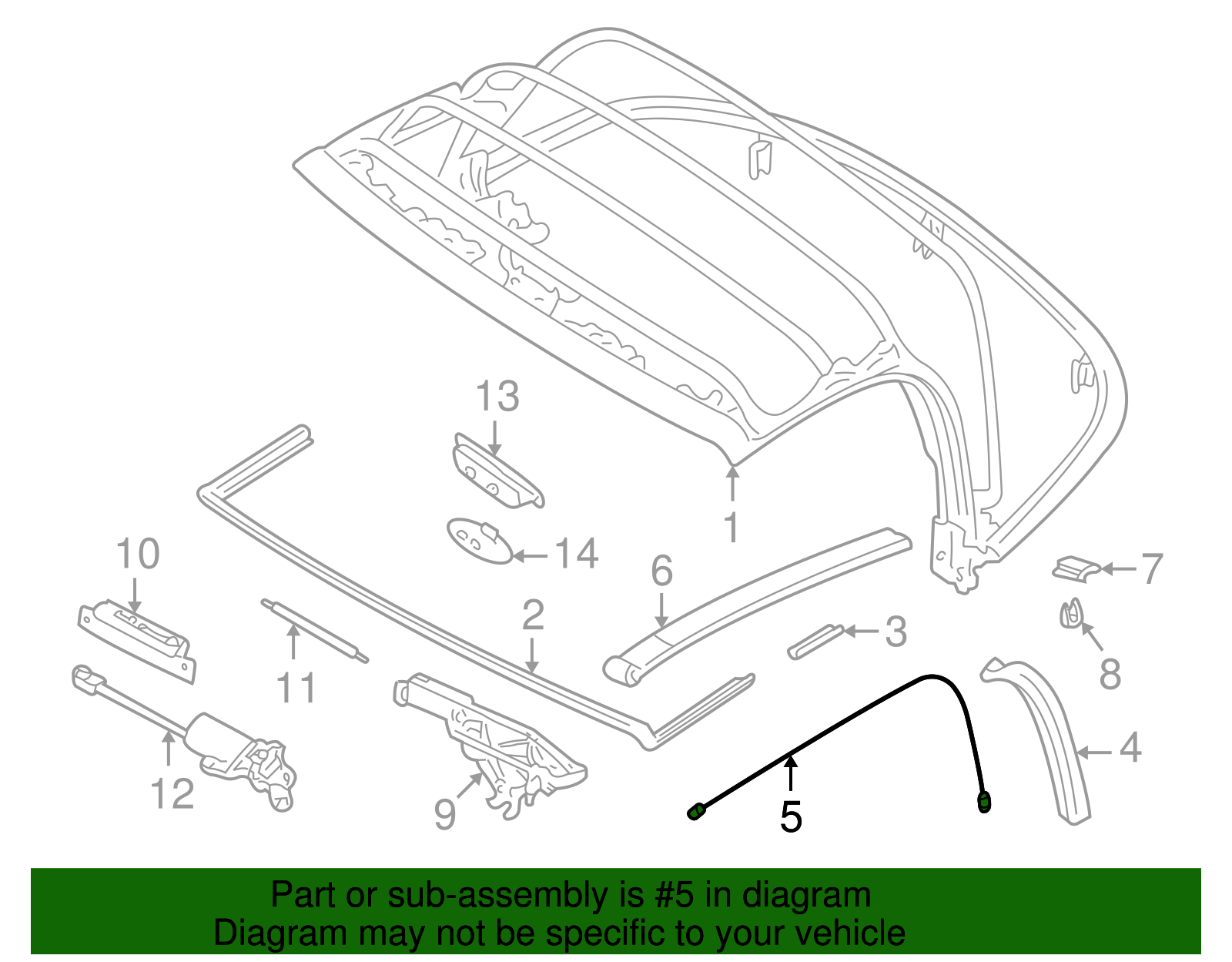 2000-2003 BMW Z8 Tension Cable 54-34-7-036-354 | OEM Euro Parts