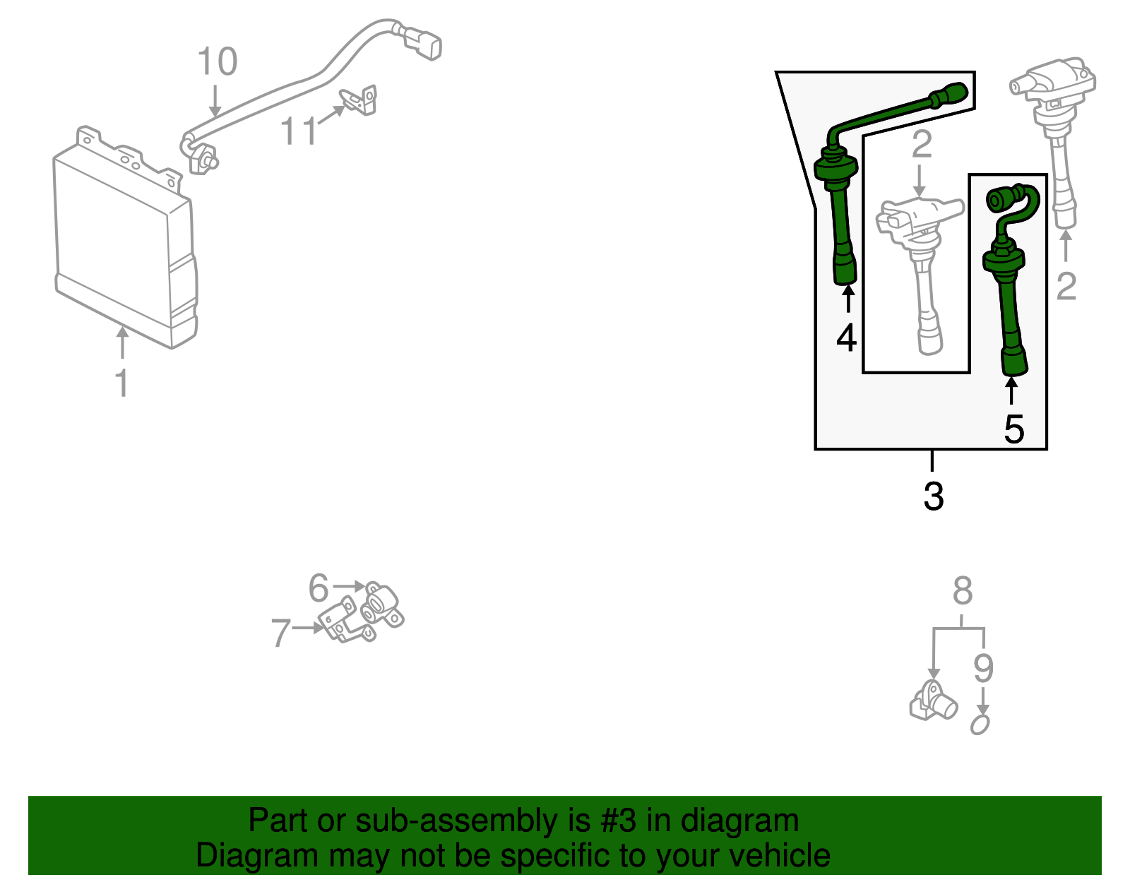 1997-2007 Mitsubishi Plug Wire Set MD334043 | Mitsubishi Parts ...