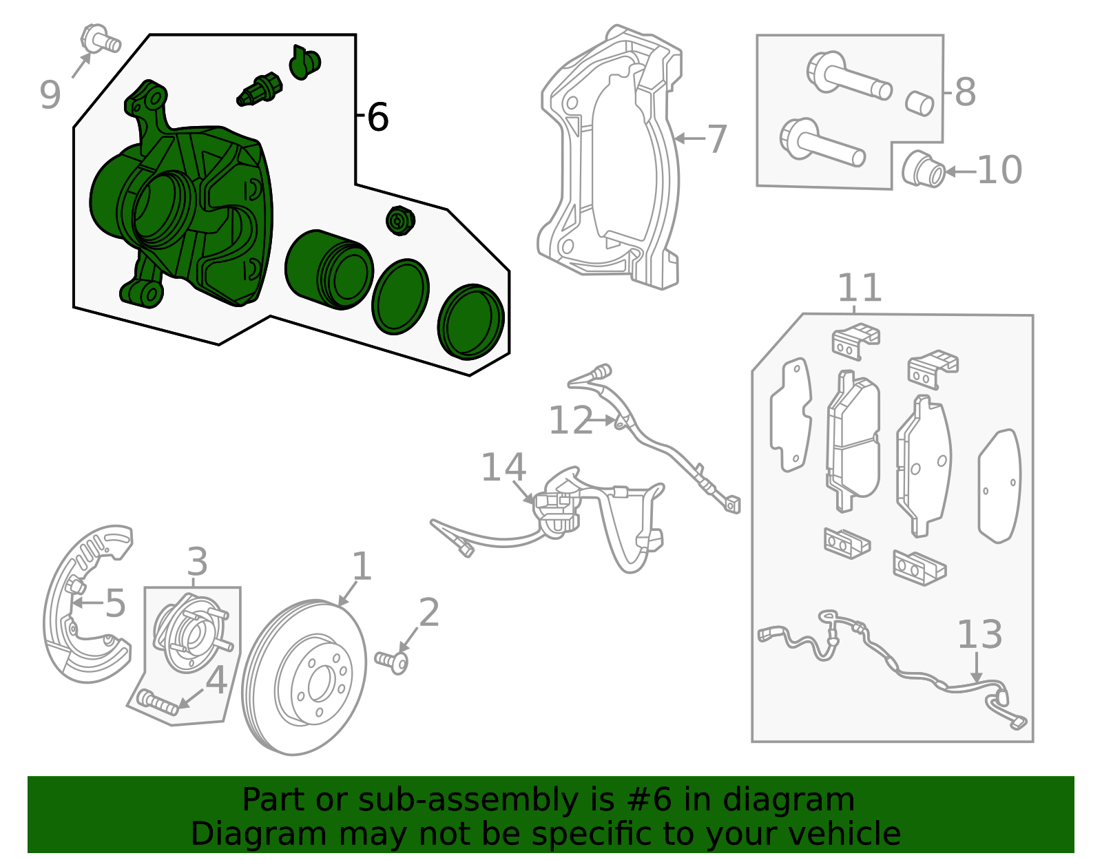 2020-2025 Cadillac CT5 Front Passenger Side Disc Brake Caliper Assembly ...