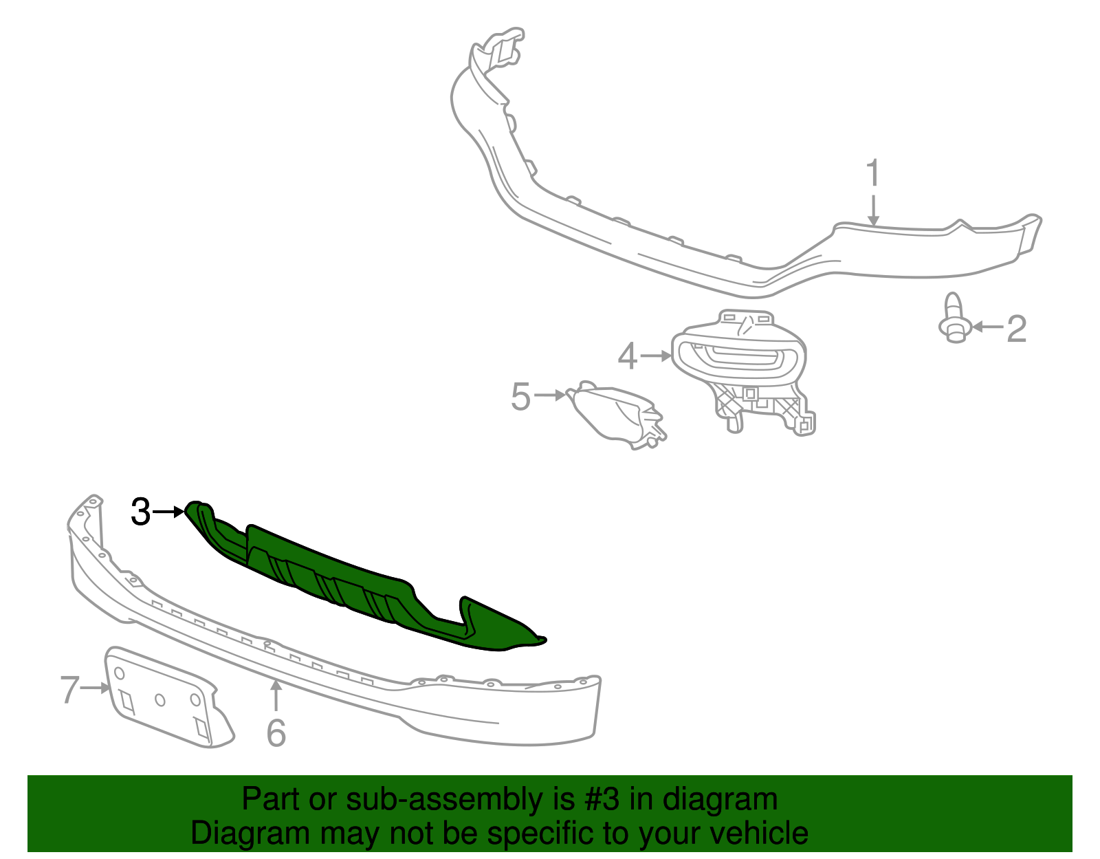 2016-2019 GMC Front Bumper Impact Bar Skid Plate 23243494 | Capital ...