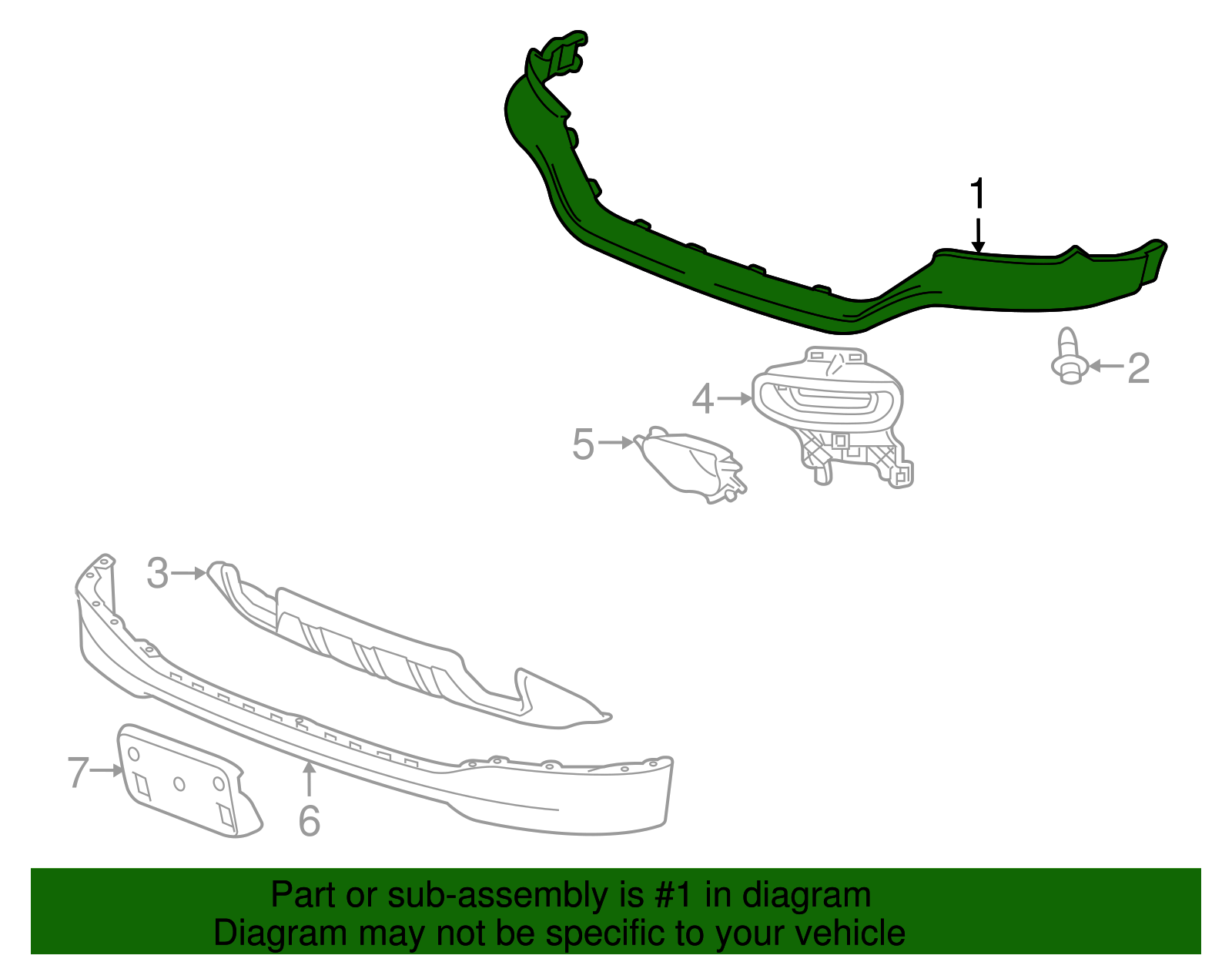 2016-2019 GMC Front Upper Bumper Cover 23496760 | GM Parts Center