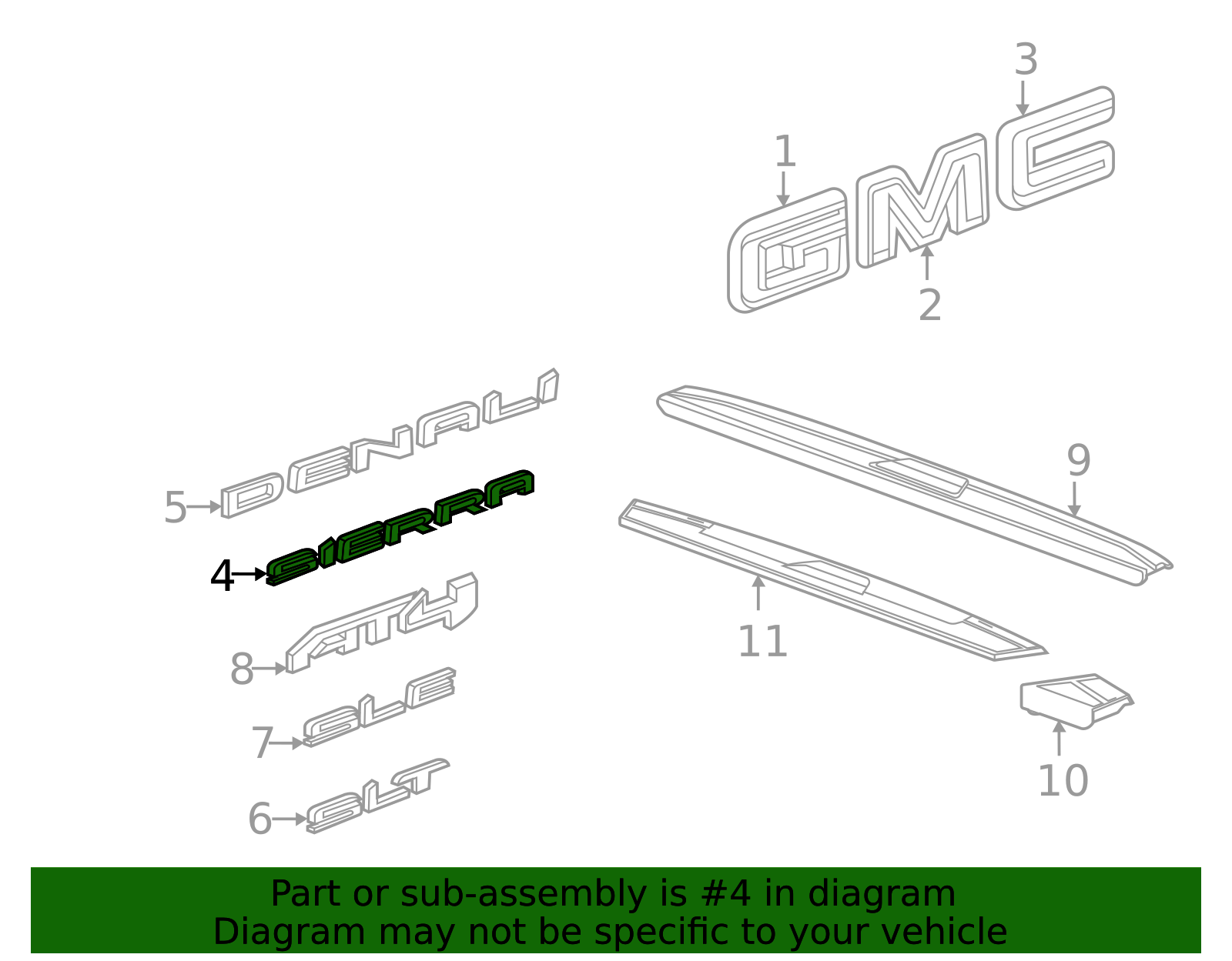 2023-2025 GMC Sierra 2500 HD Nameplate 86561647 GM | GMPartsDirect.com