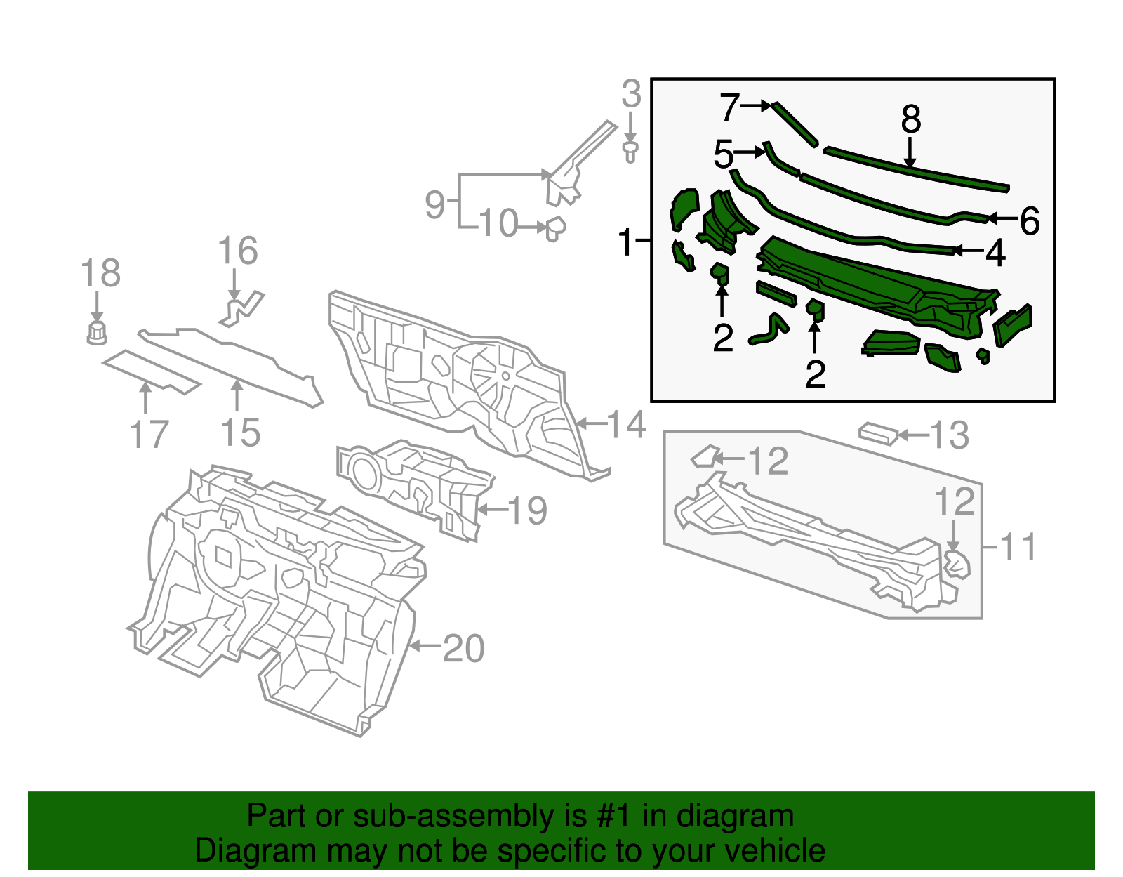 74219-TK6-A00 - 2009-2013 Honda Fit - Cowl Top Assembly Front | Genuine ...