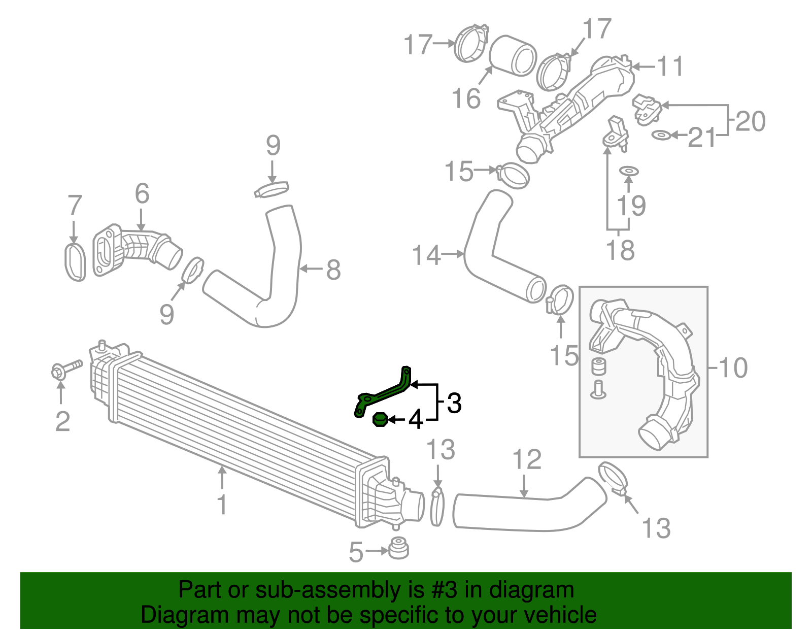 19702-6A0-A00 - Inter-Cooler Upper Bracket 2018-2022 Honda Accord ...