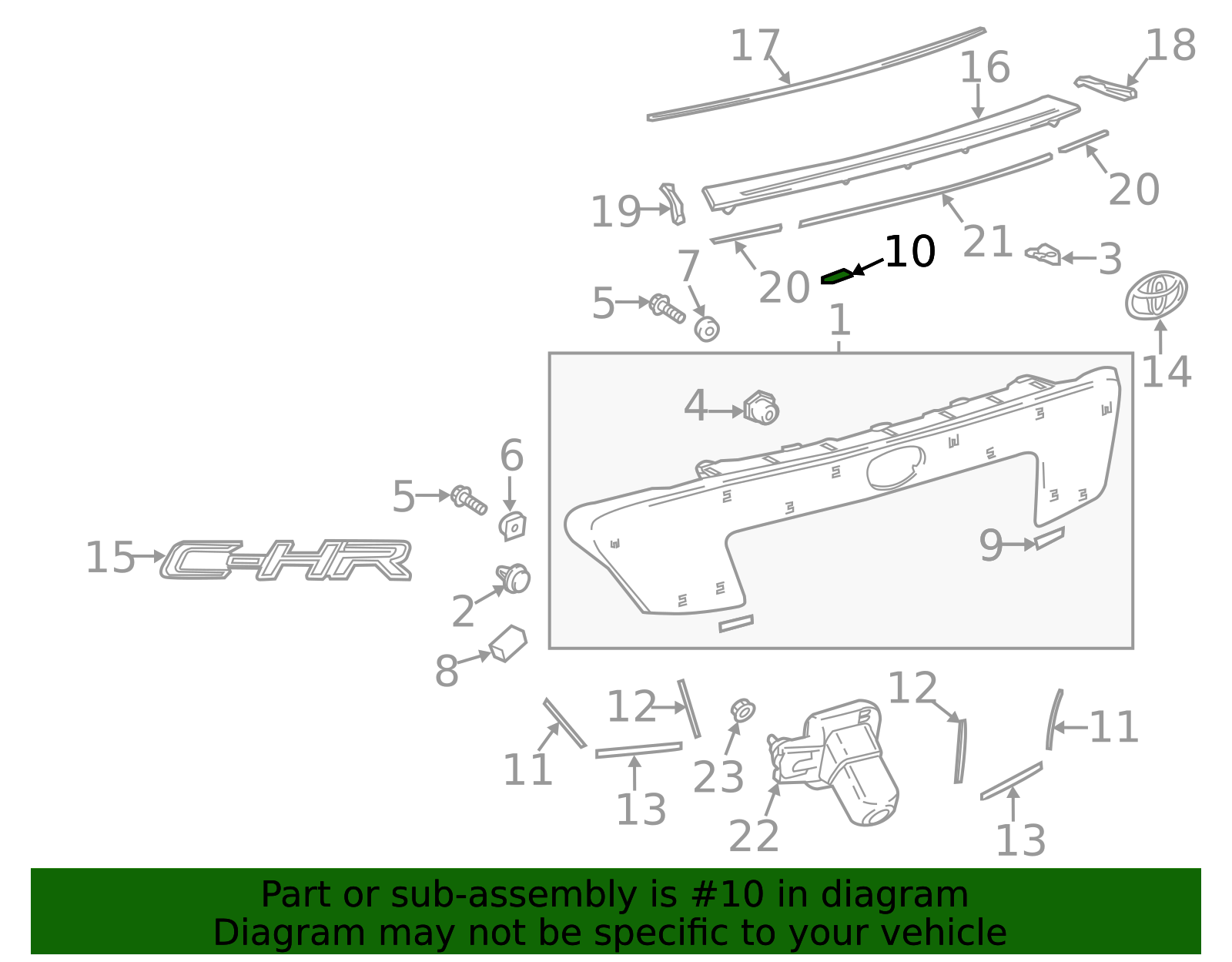 2018-2022 Toyota C-HR Finish Molding Protector 76835-F4010 | MotorMotor