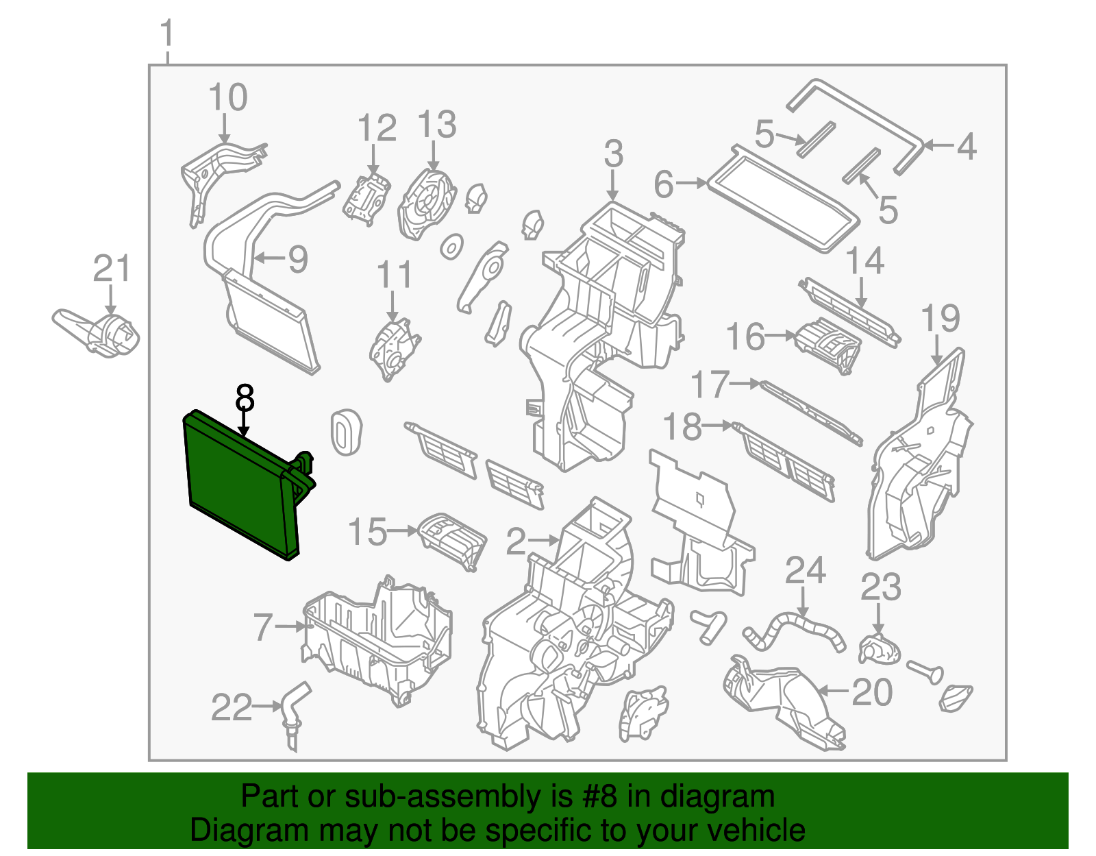 2011-2016 Kia Sportage Evaporator Core 97139-2S000 | TascaParts.com