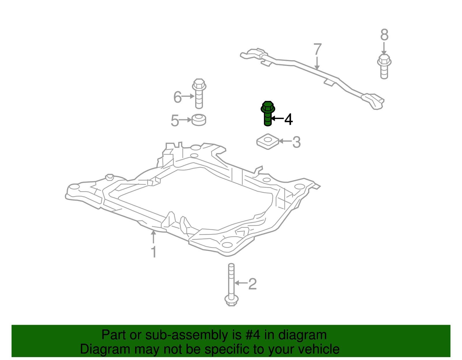 95701-08040-08 - Engine Cradle Bolt 2003-2025 Honda | Honda Parts Online