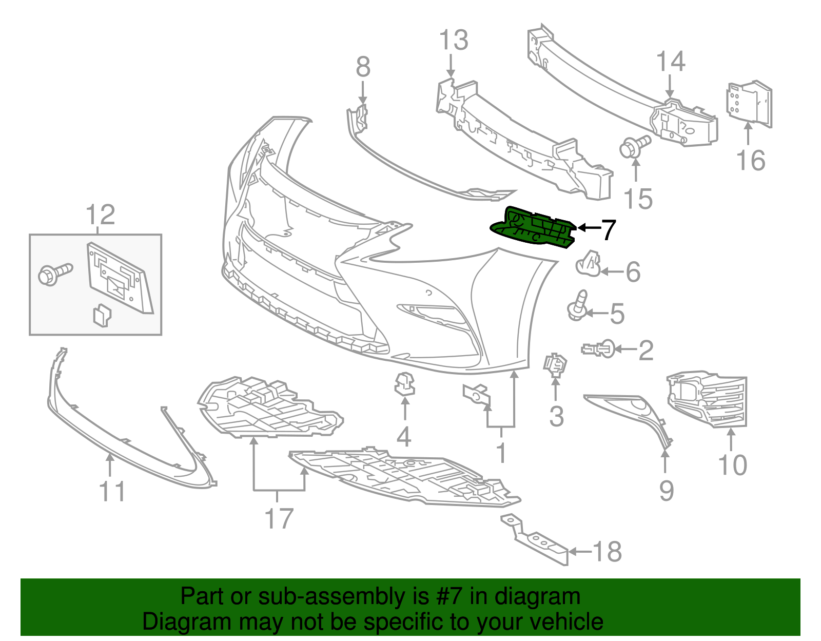 52145-06020 - Side Support For 2013-2018 Lexus | Lexus OE Parts